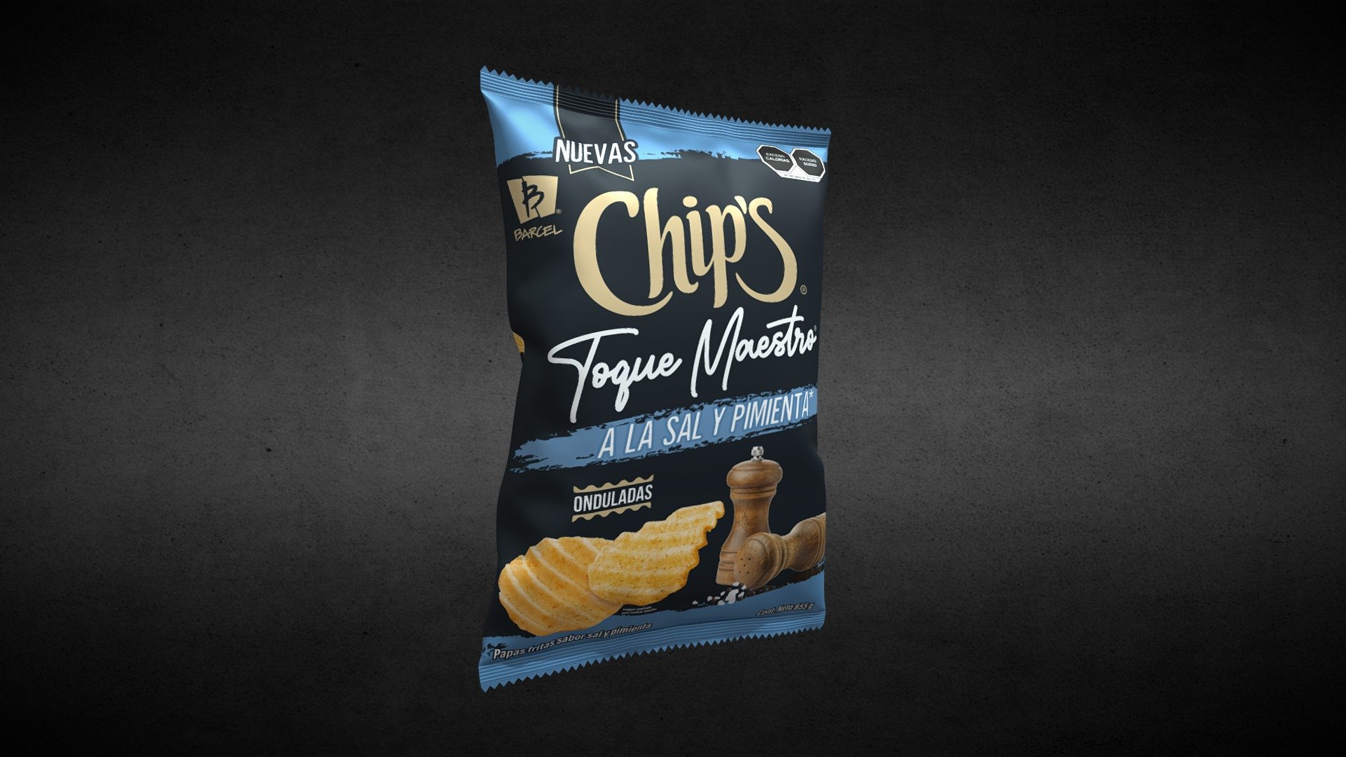 CHIPS TOQUE MAESTRO A LA SAL Y PIMIENTA 655g - 3D model by Bimbo (@BimboPanes) [b48684b] - Sketchfab
