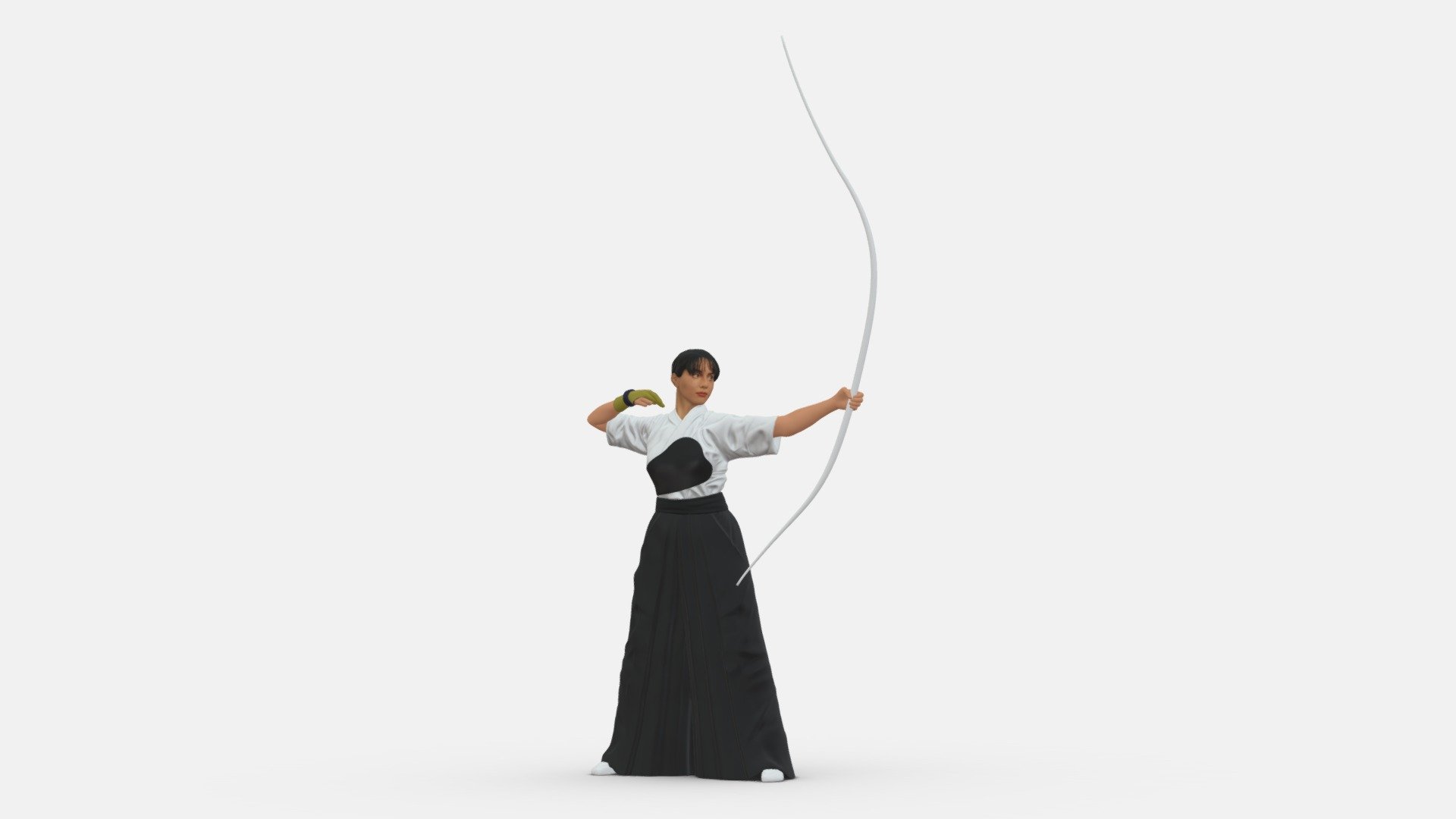 001199 bow woman in old japan style - Buy Royalty Free 3D model by ...