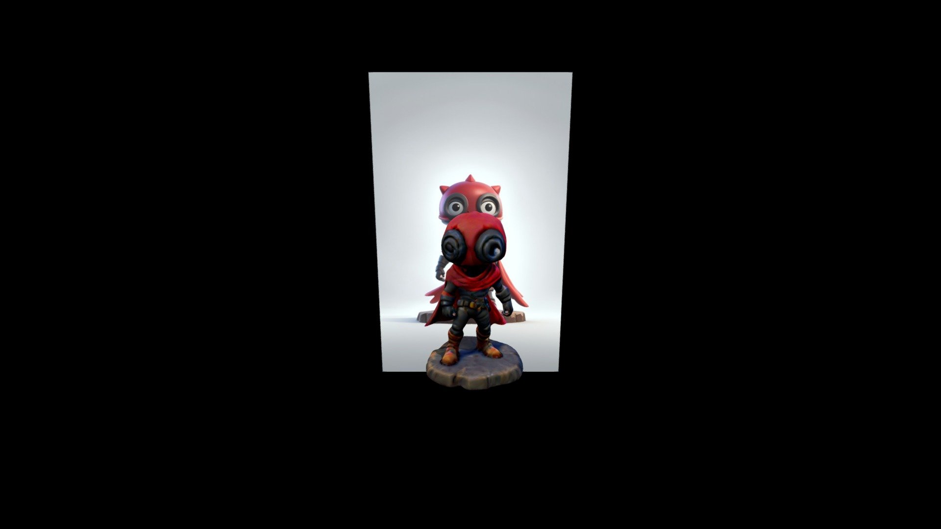 a close up of a toy figure of a red devil with a - Download Free 3D ...
