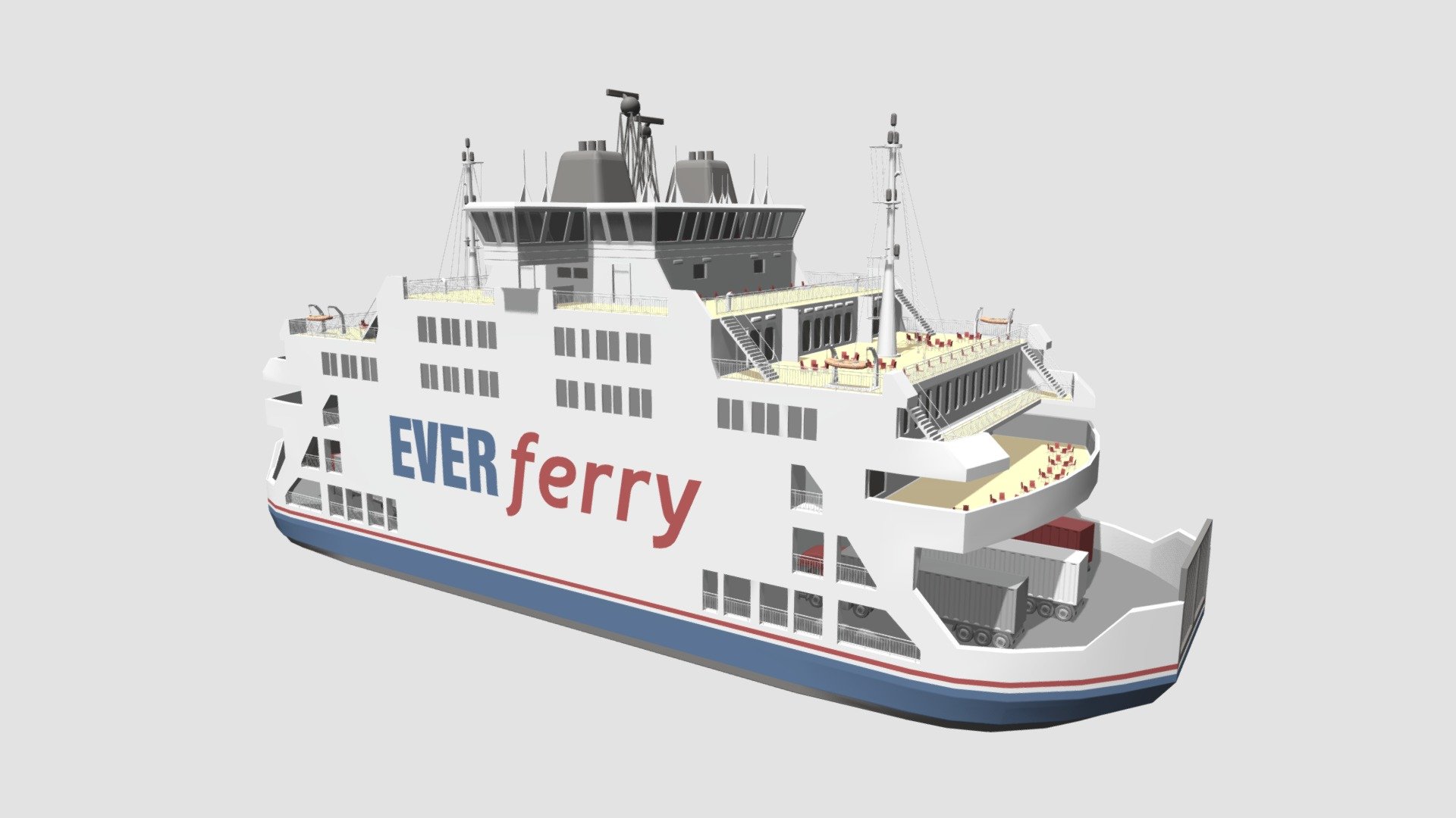 ferry - Buy Royalty Free 3D model by Evermotion [b48b359] - Sketchfab Store