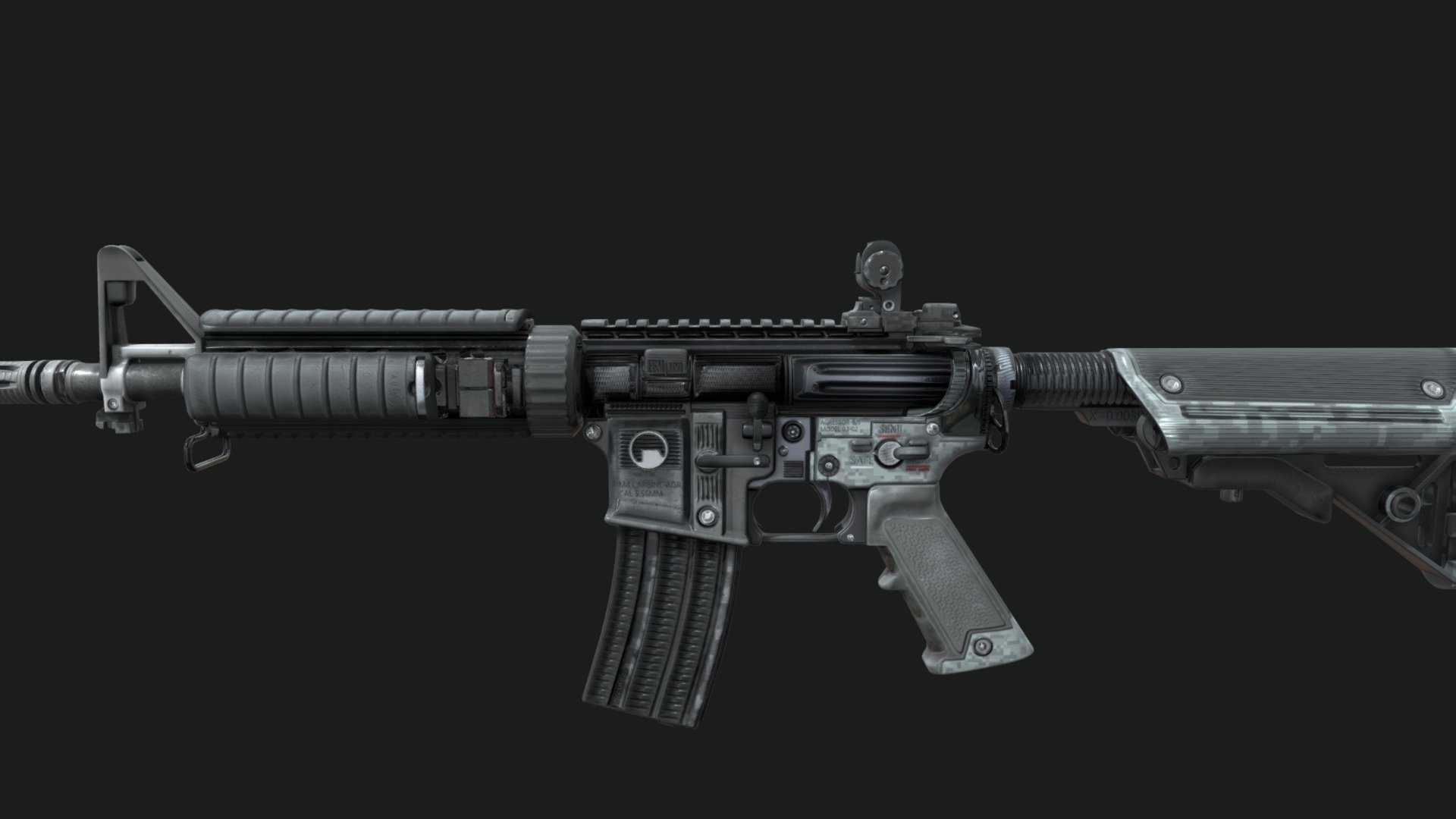M4A4 - AGRESSOR (BLACK) - 3D model by Sai (@sai228) [b48c28b] - Sketchfab