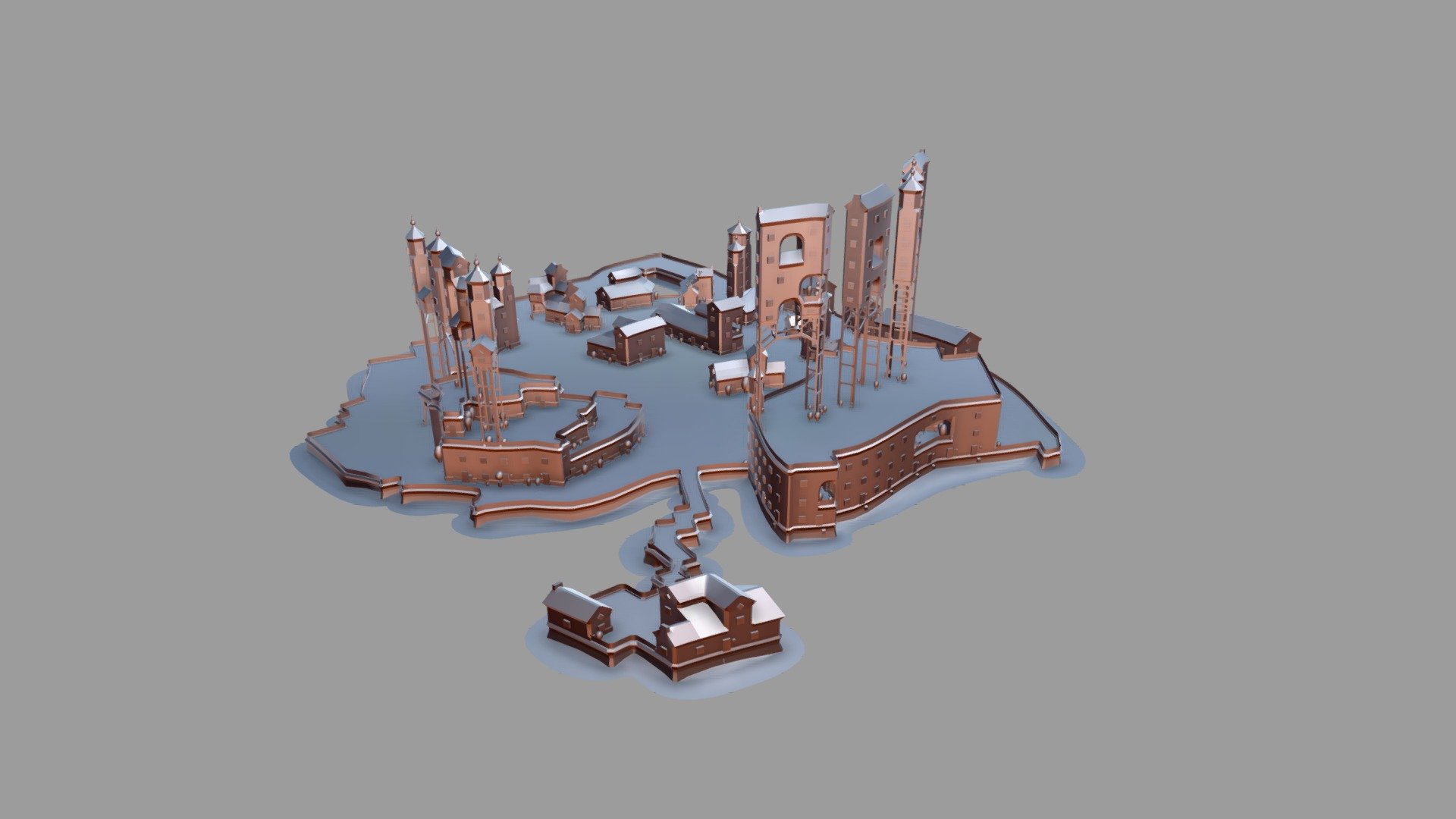 Mini town - Download Free 3D model by Jonda595 [b48dadc] - Sketchfab