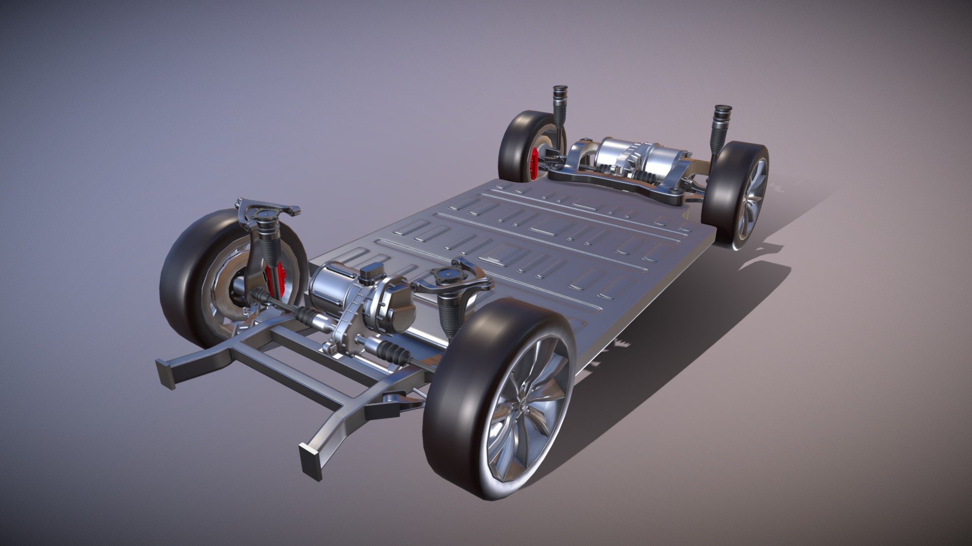 Tesla model X P100D AWD chassis 3D model by BVH Techniek b492f93 Sketchfab