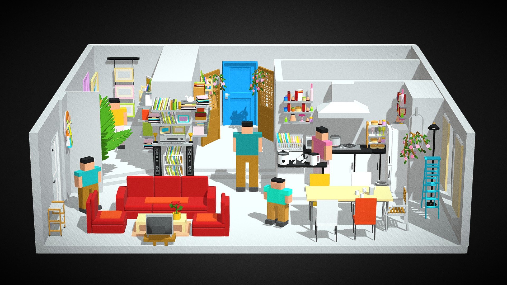 drawing room - Download Free 3D model by 3d.xyz (@webuild) [b493aa1 ...