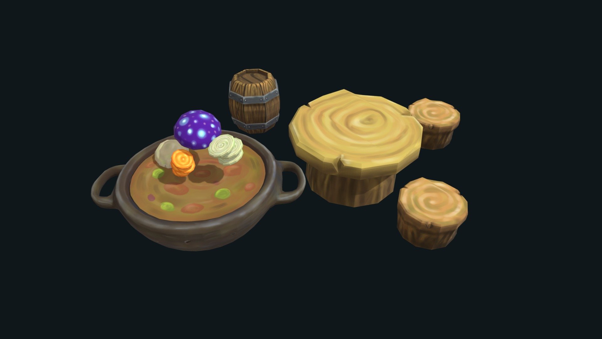 Cooking Set (Free & Hand-painted Texture) - Download Free 3D model by ...