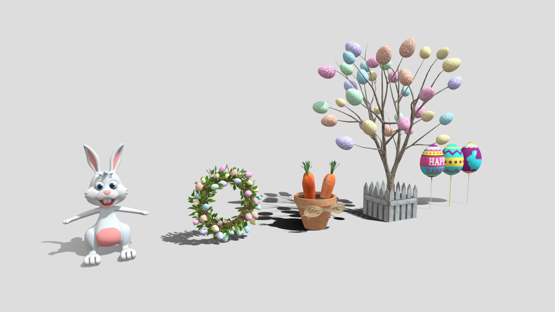 Easter decorations pack - Download Free 3D model by assetfactory ...