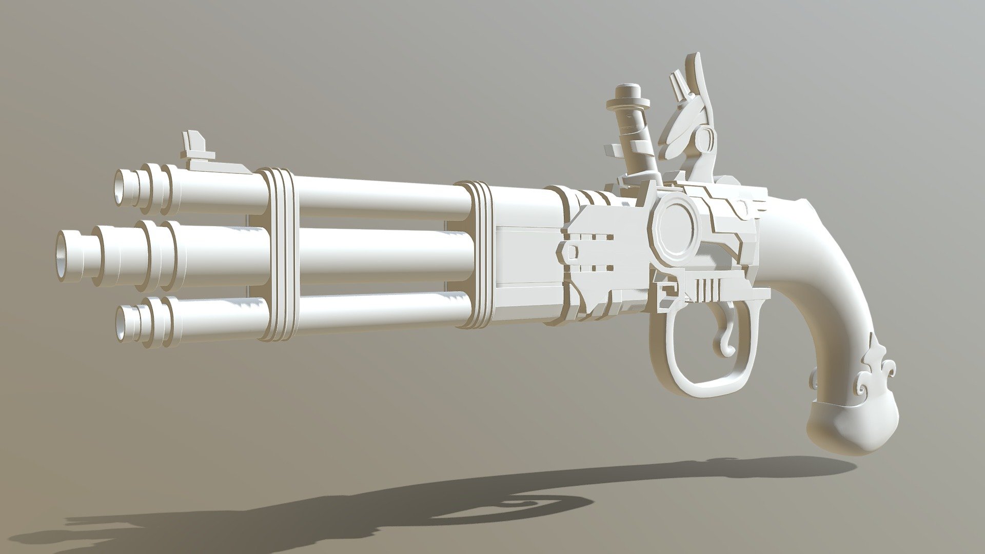 triple barrel gun - 3D model by Panther5 [b4a1d6d] - Sketchfab