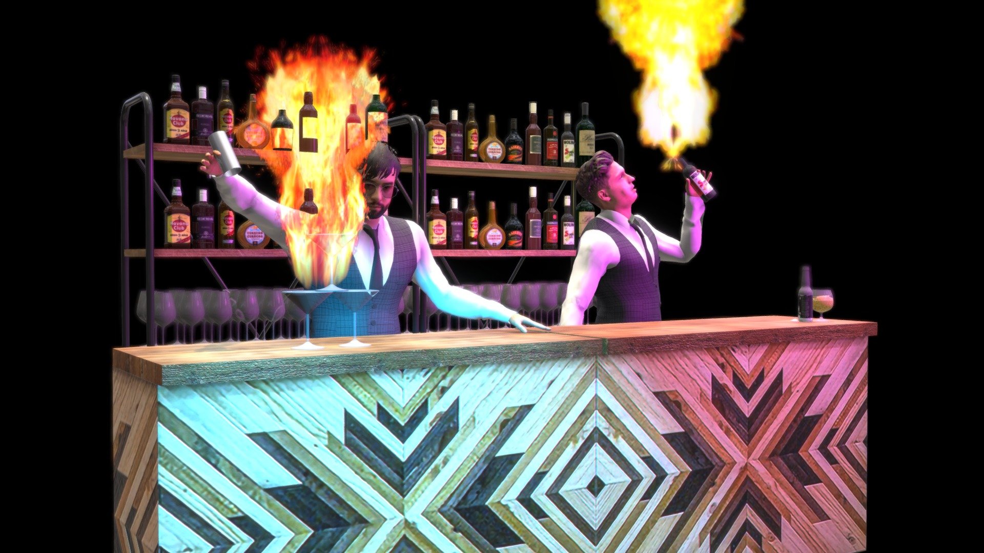 bar with bartenders - Buy Royalty Free 3D model by rendermodel [b4a8e75 ...