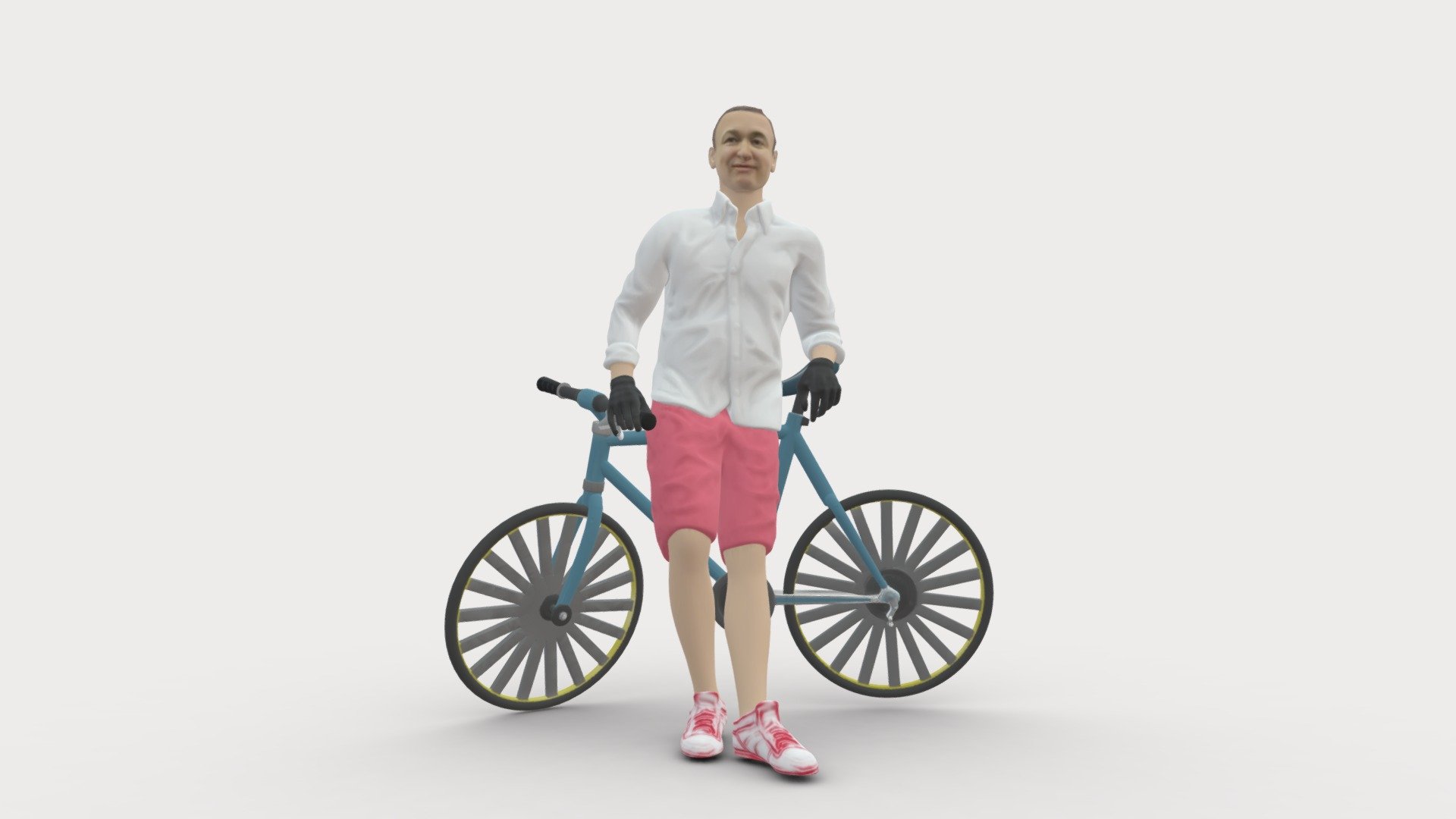 man with bicycle 1097 - Buy Royalty Free 3D model by 3DFarm [b4b3f25 ...