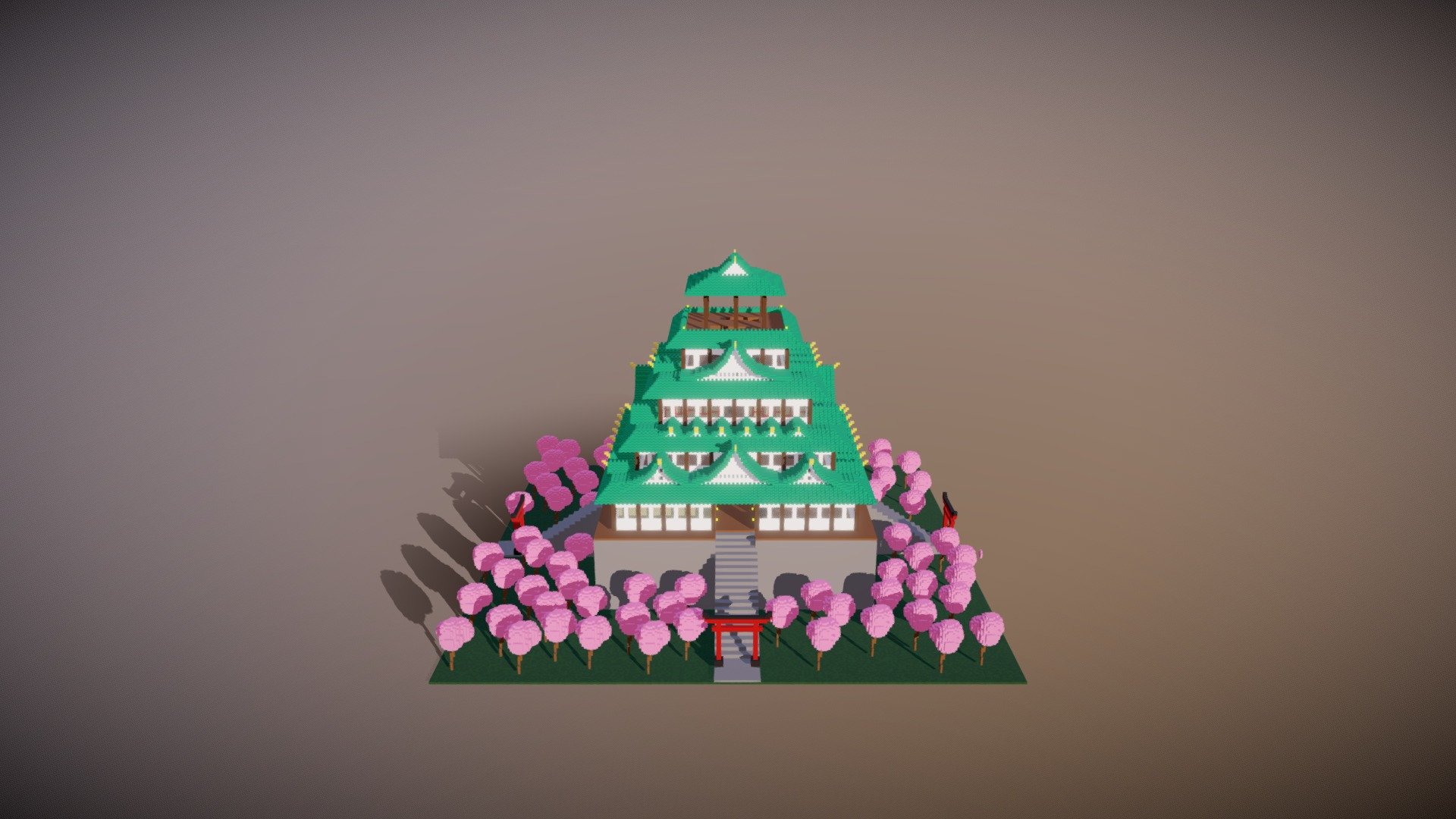 Osaka castle - 3D model by Alban_Le [b4b3f70] - Sketchfab