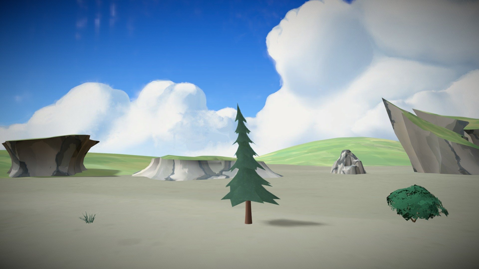 Low poly stylized mountain showcase - 3D model by jose.martinez.jimenez ...