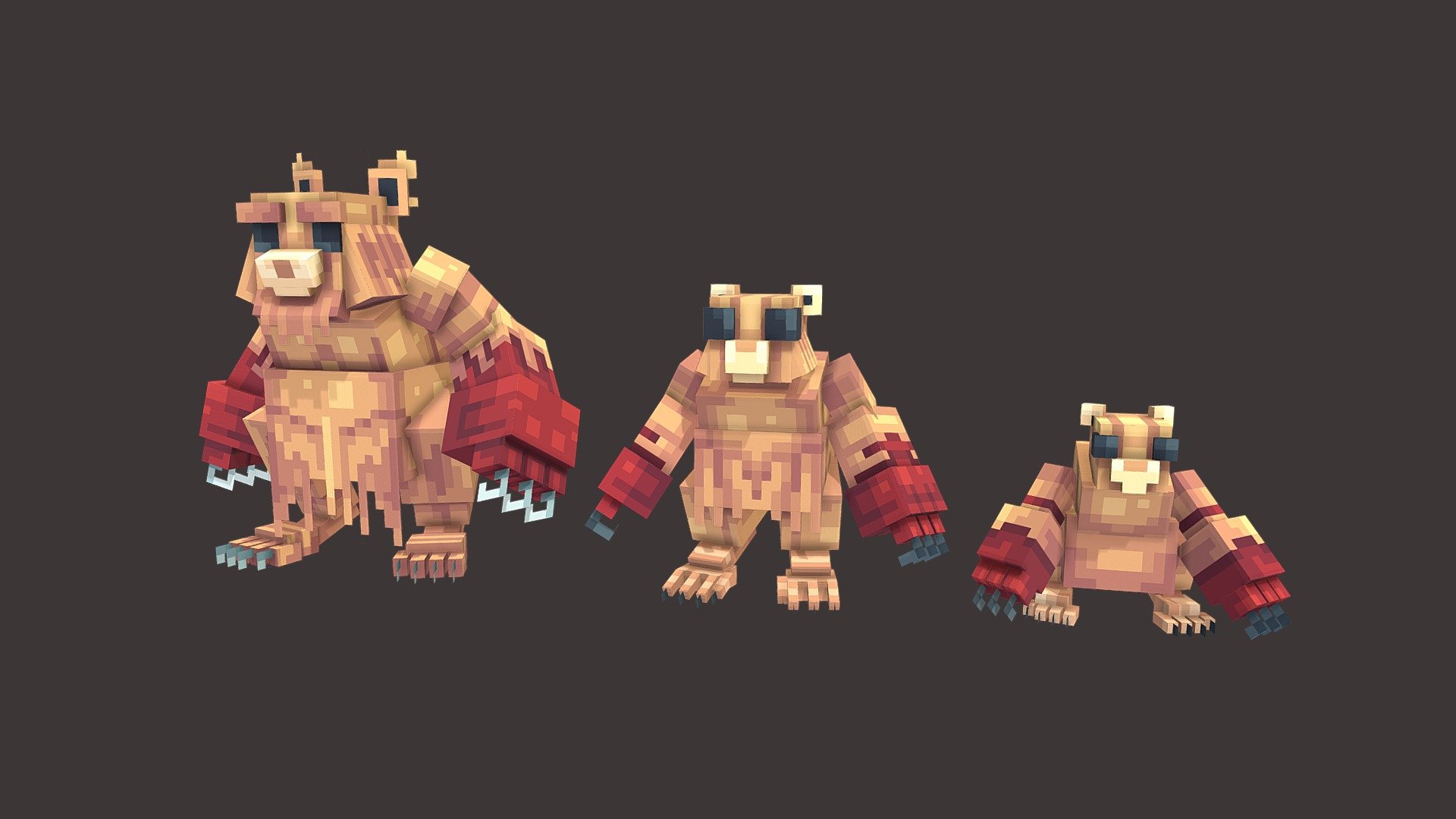 Creature with a growth grades. - 3D model by Queue (@blockbenchqueue) [b4c6884] - Sketchfab