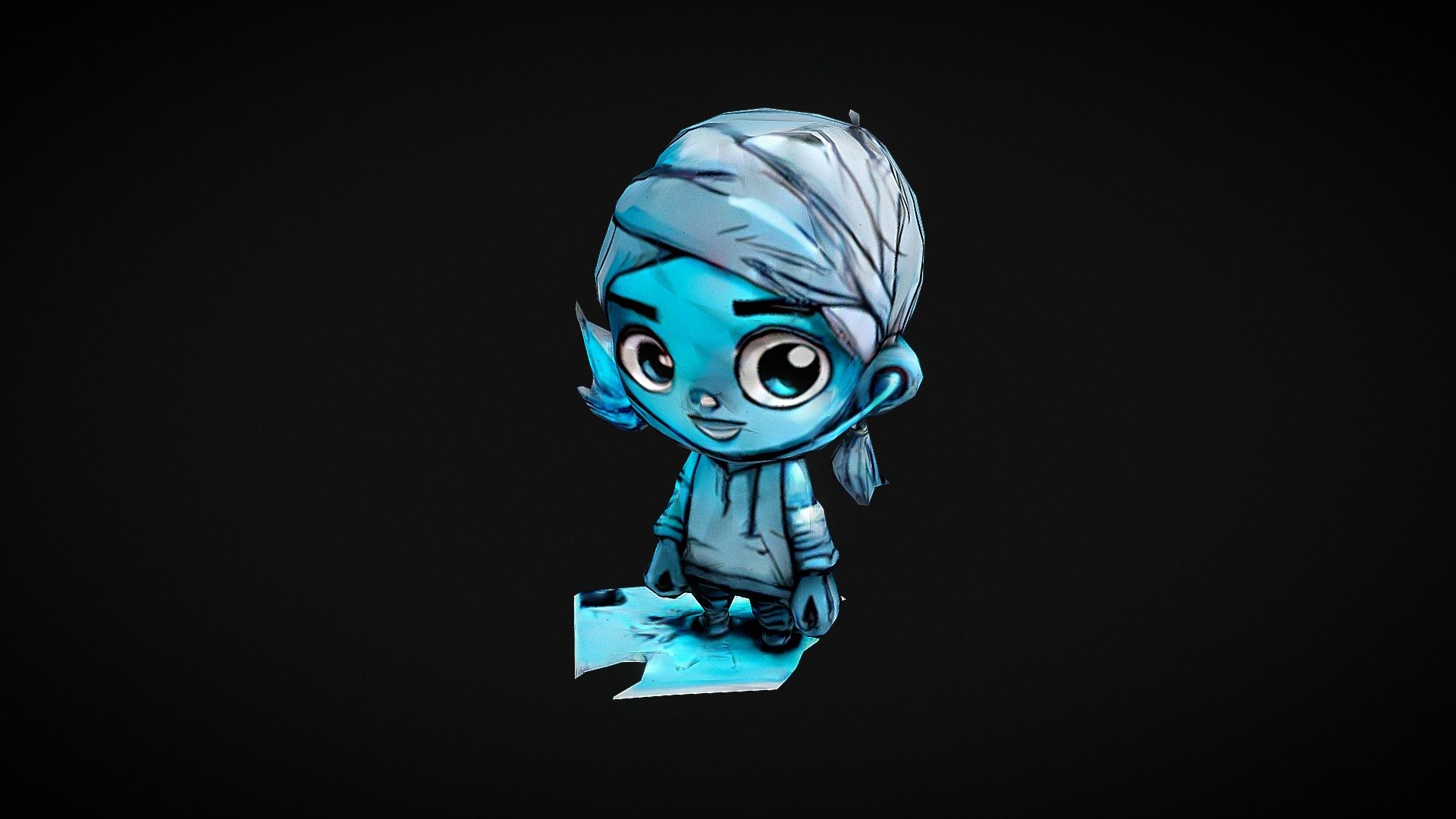 "Electric Azure: A Vibrant Cartoon Gesture Art i - Download Free 3D ...