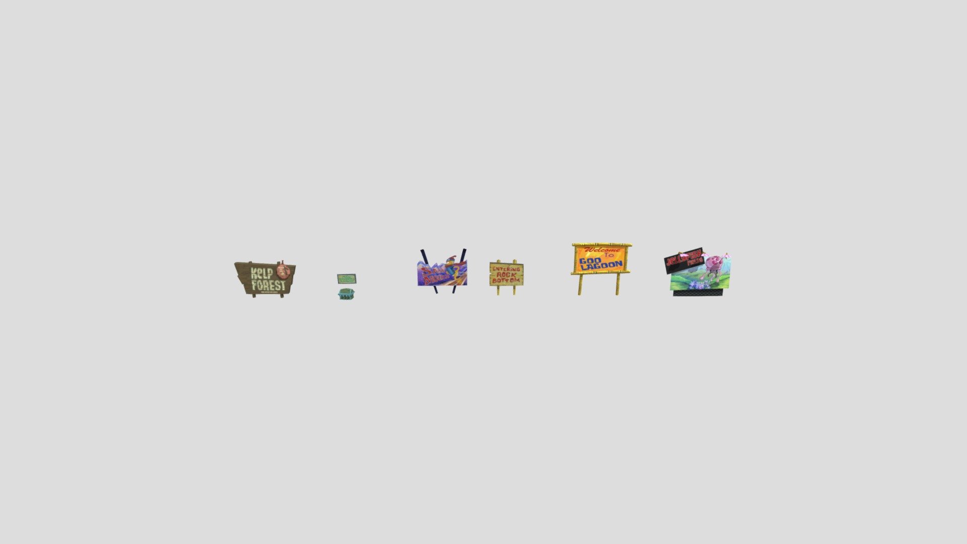 (Bfbb) Bkinibottom Entrance Signs - Download Free 3D model by ...