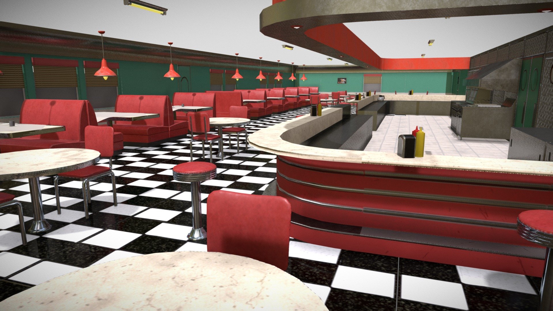 Modular - 50s Diner - 3D model by luciagabrielli [b4d73fa] - Sketchfab