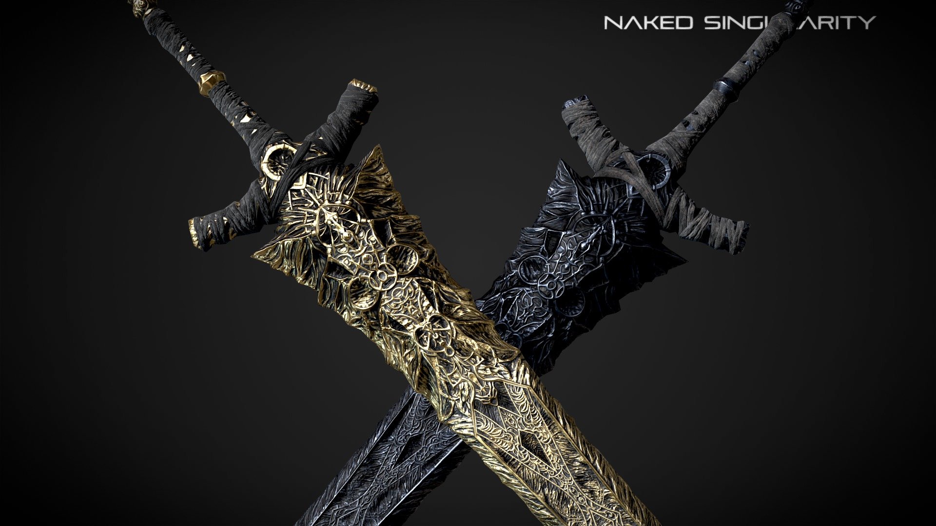 Ancient Black Great Sword | dark fantasy sword - Buy Royalty Free 3D ...