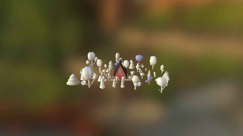 Low Poly House w/forest - 3D model by Matt9322 [b4dcaad] - Sketchfab