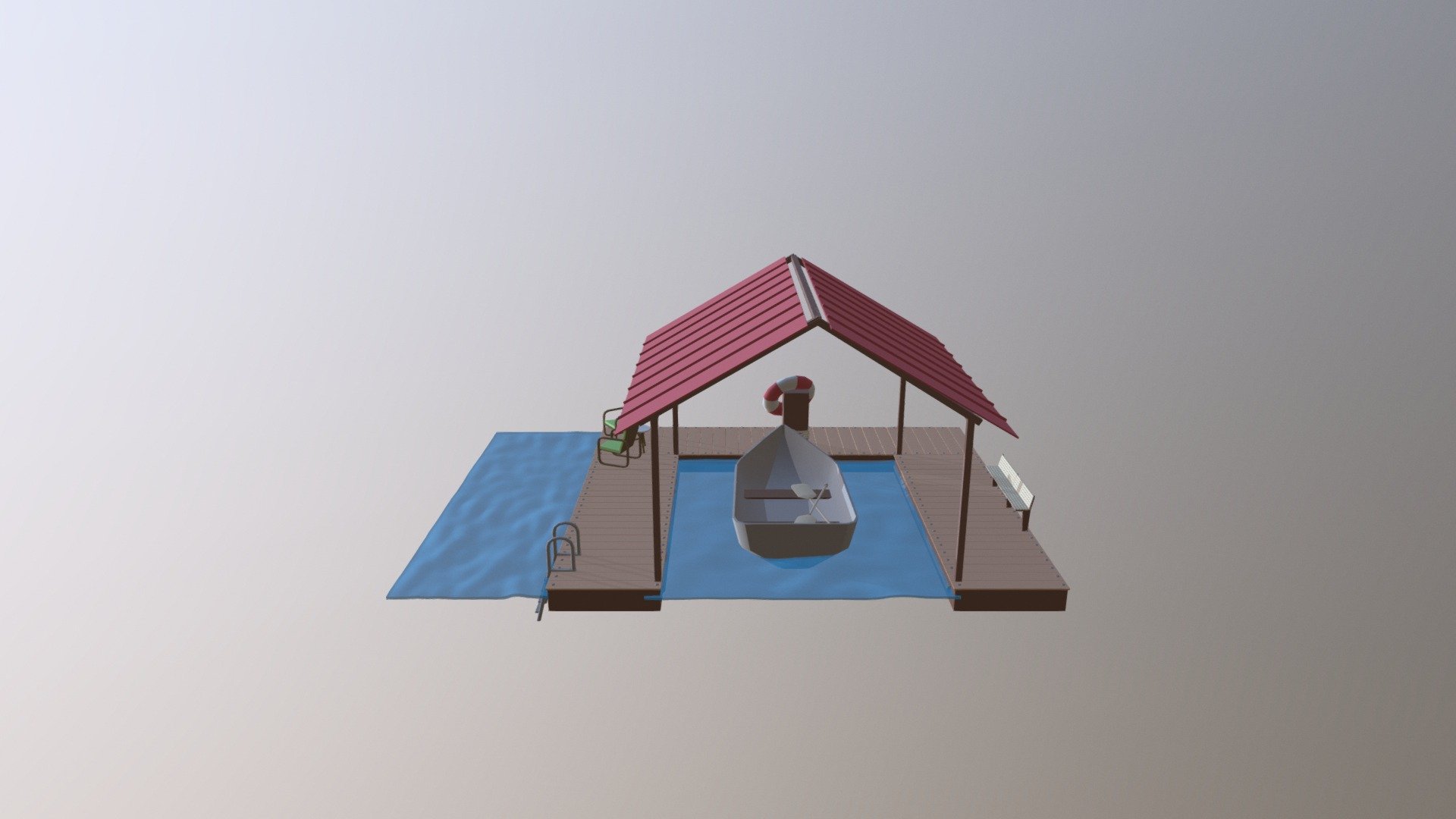 Boat Dock - 3D model by samallen [b4e0f07] - Sketchfab