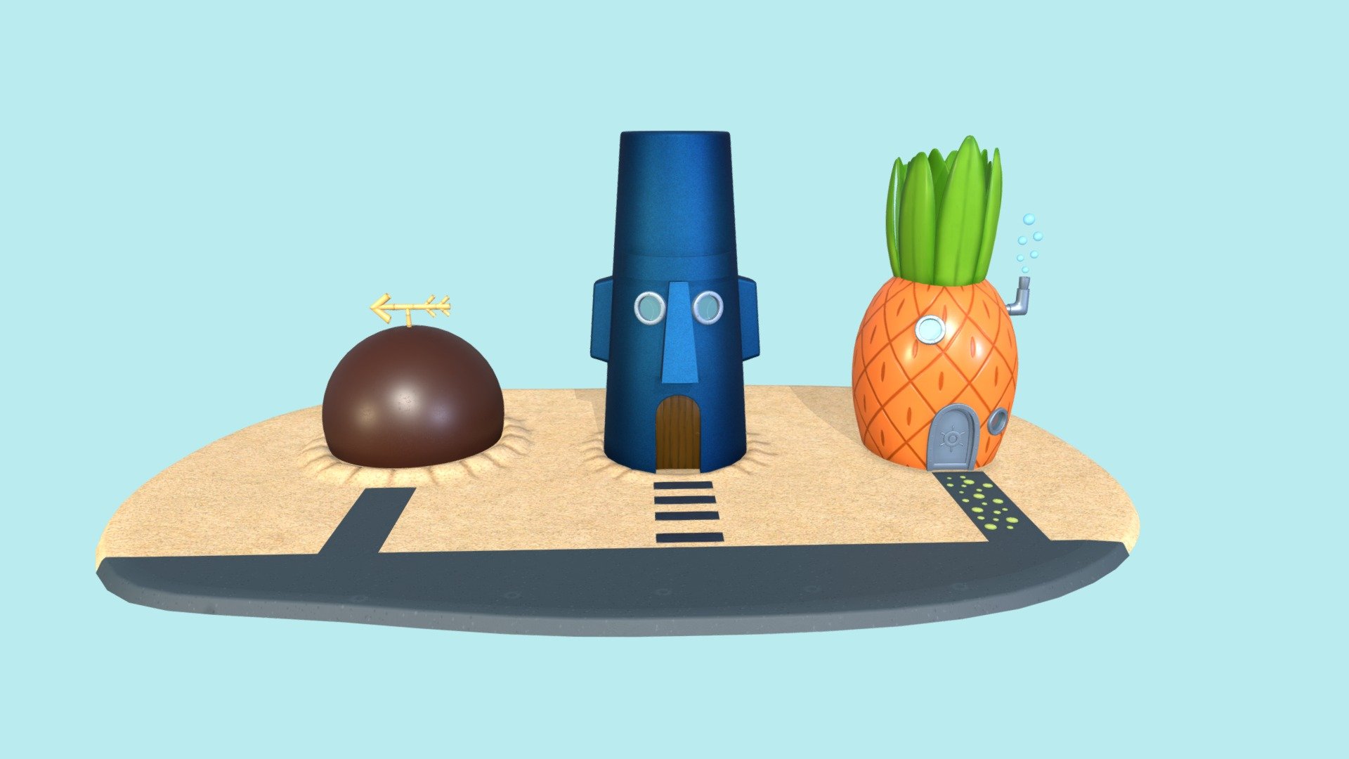 Conch Street (SpongeBob ) - 3D model by Juliana Franco (@julianafranco ...