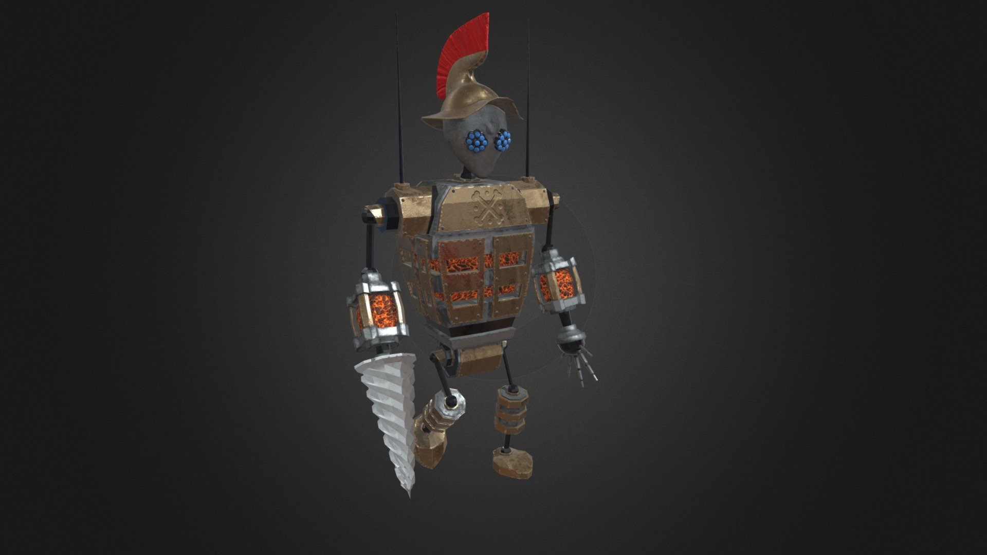 Centurion Drillbot with Walk Cycle - Download Free 3D model by Steven Miles (@stevenfmiles ...
