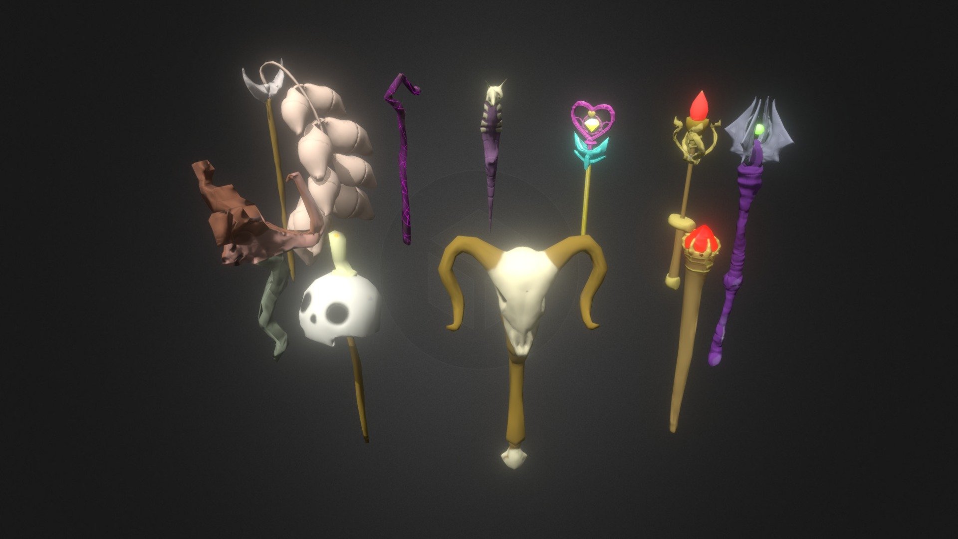 Magic Staffs - Spell Casters: Magic Wars - 3D model by Angel González ...