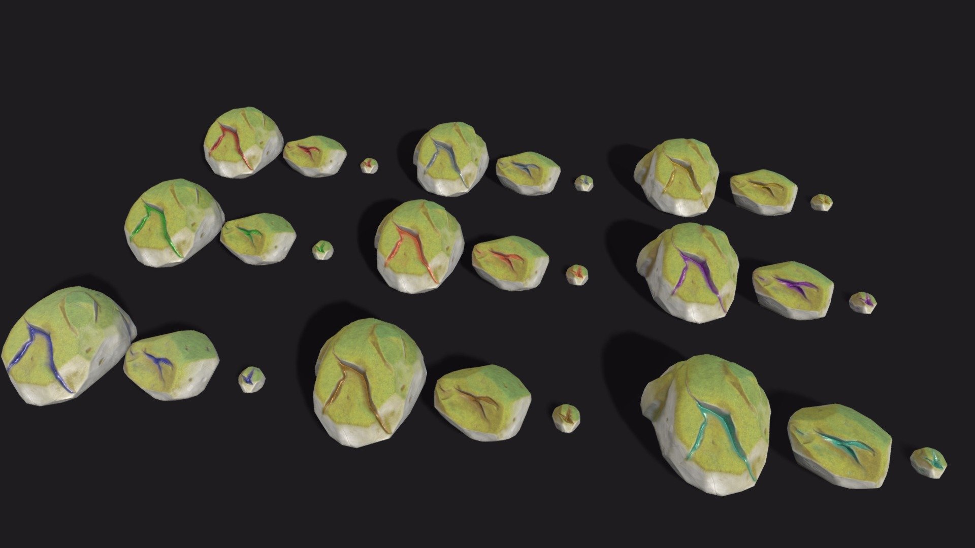 Stylized Ore Rocks Pack (Lowpoly,game ready) - Download Free 3D model ...