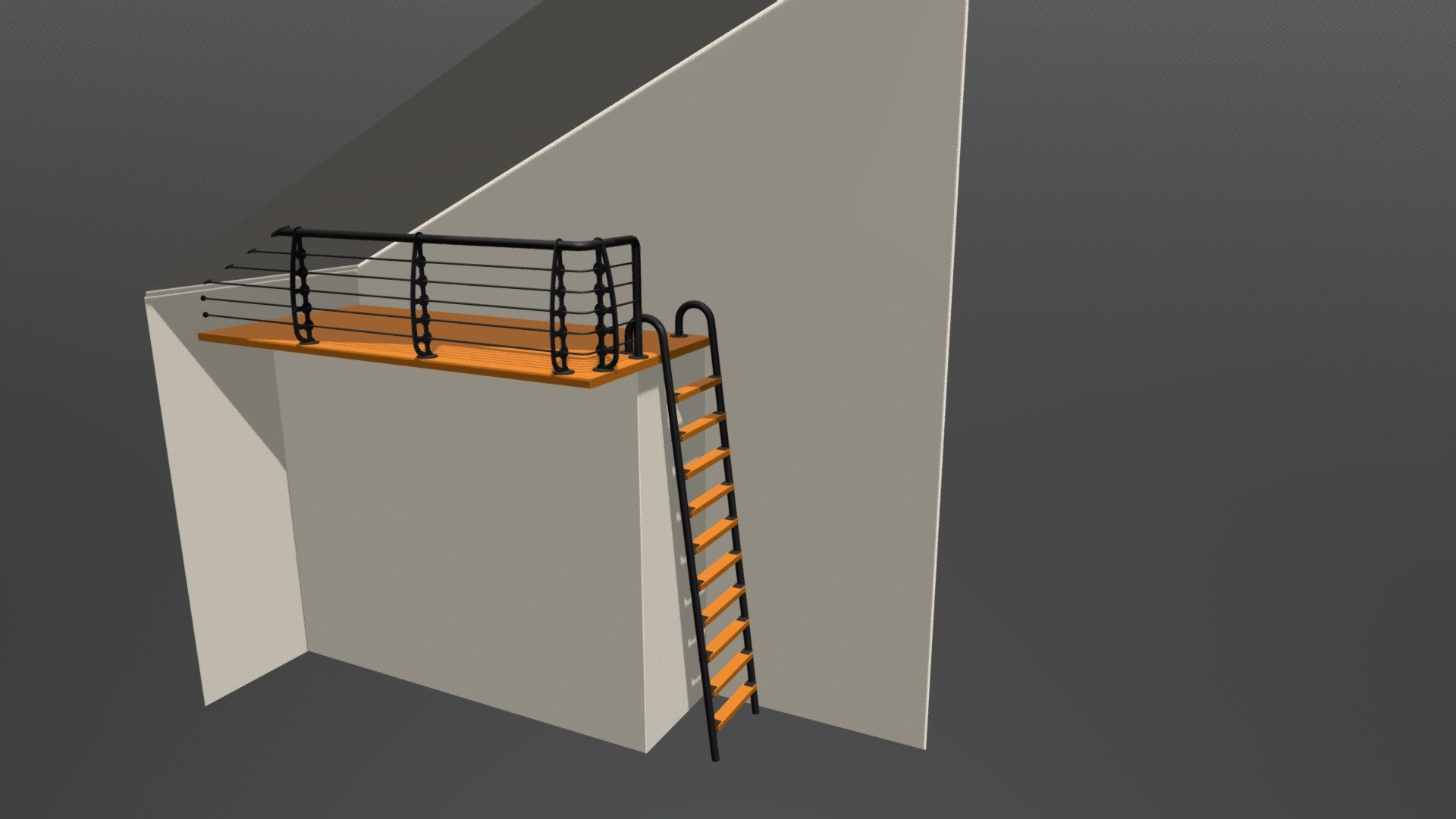 Ladder Railing2 - 3D model by Jeff Tice (@jeffery71) [b50412a] - Sketchfab