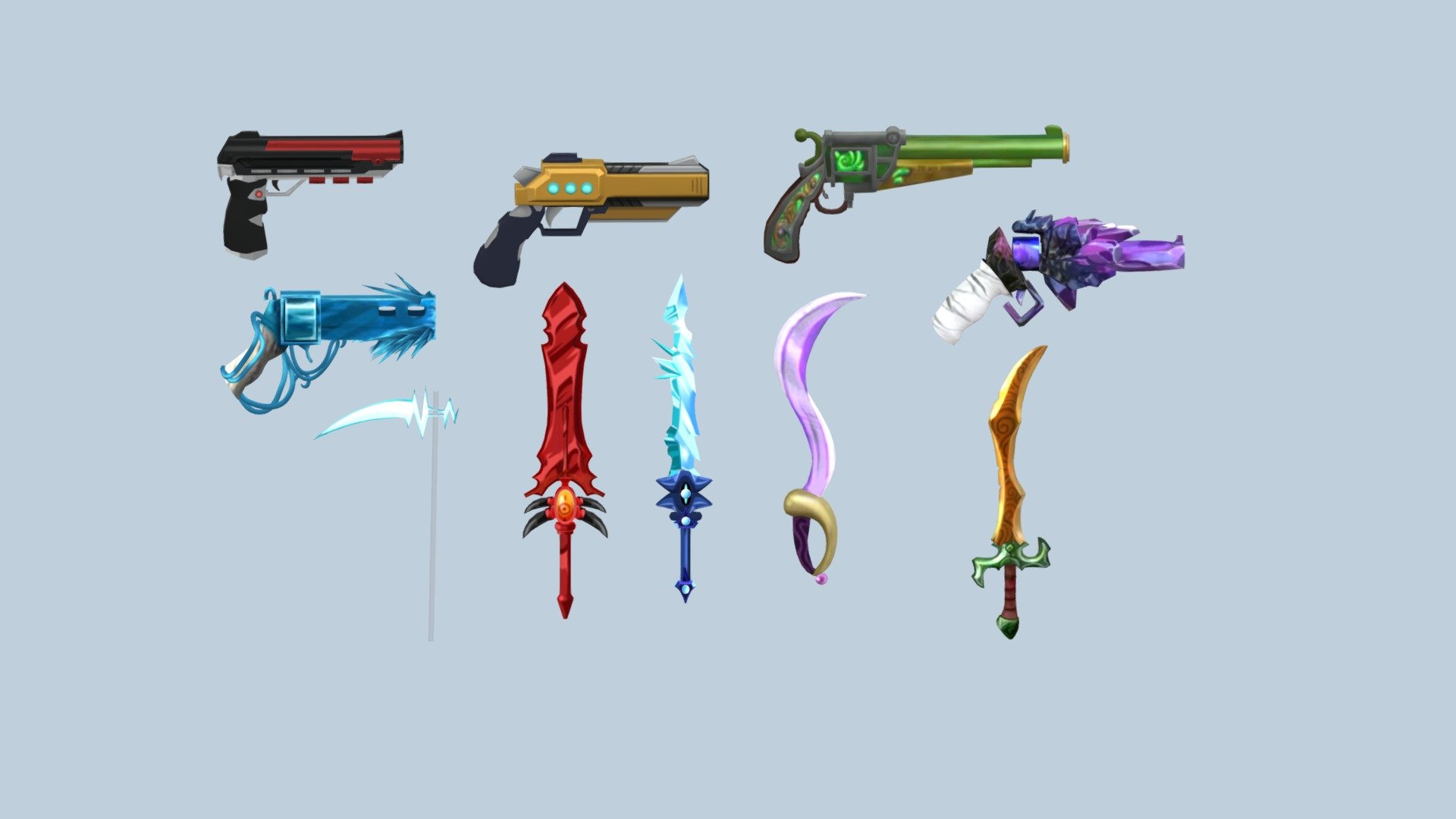 10 Weapons - 3D model by ali08 [b50883c] - Sketchfab