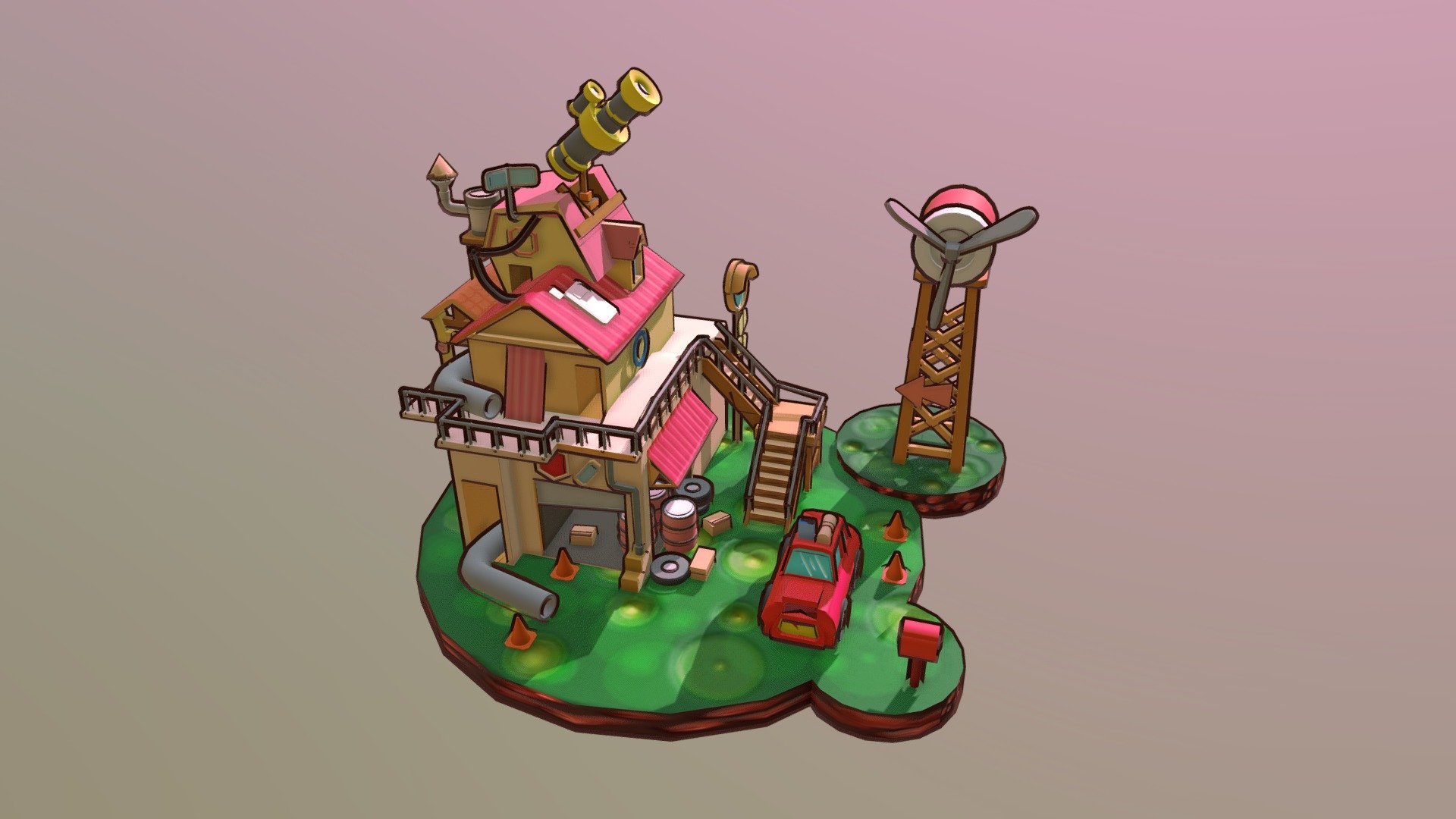 Toon House Model - 3D model by Juan3A (@JAlbertoAA) [b510841] - Sketchfab