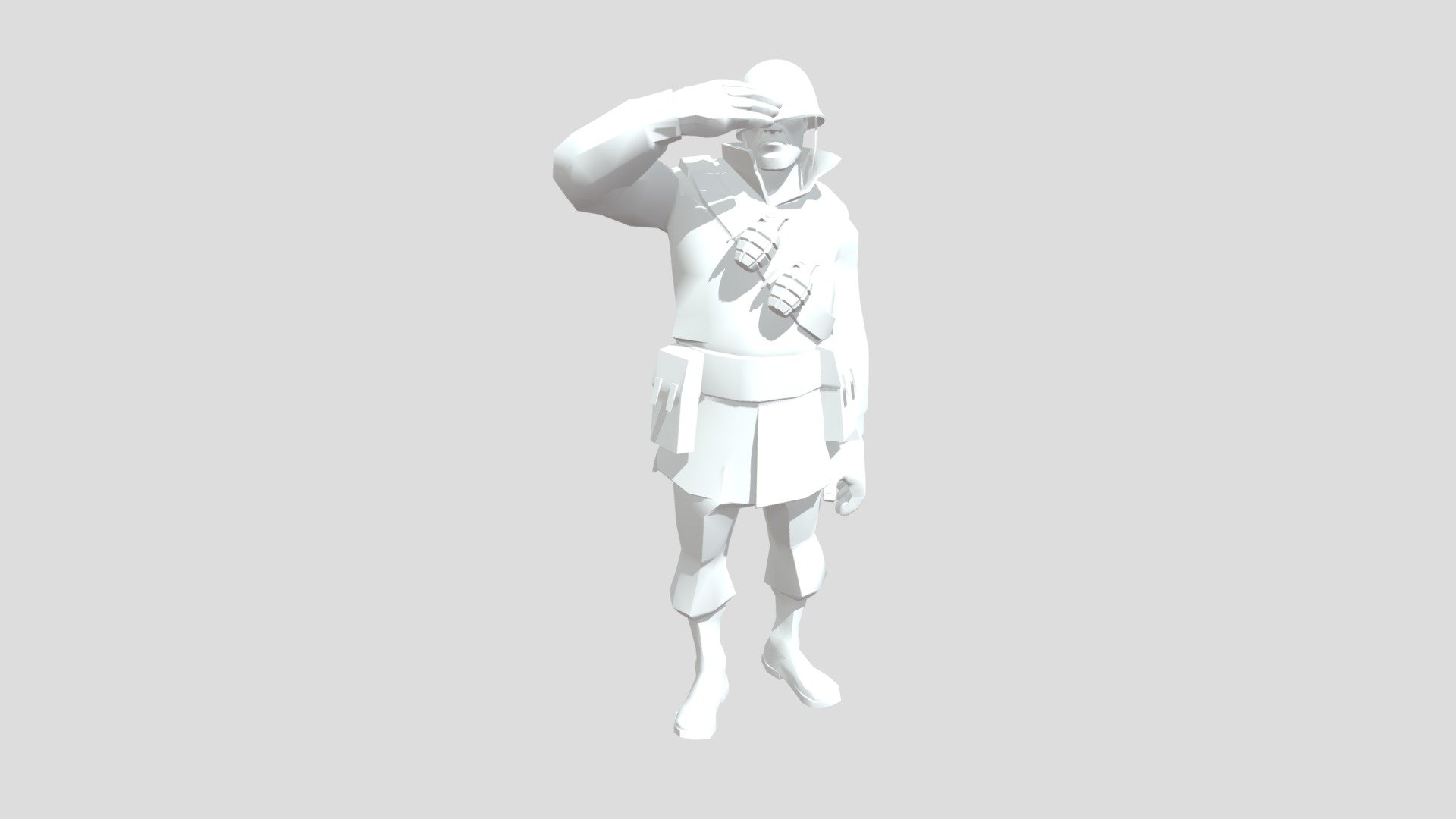 Posed Soldier TF2 / Team Fortress 2 3D Printing - Download Free 3D ...