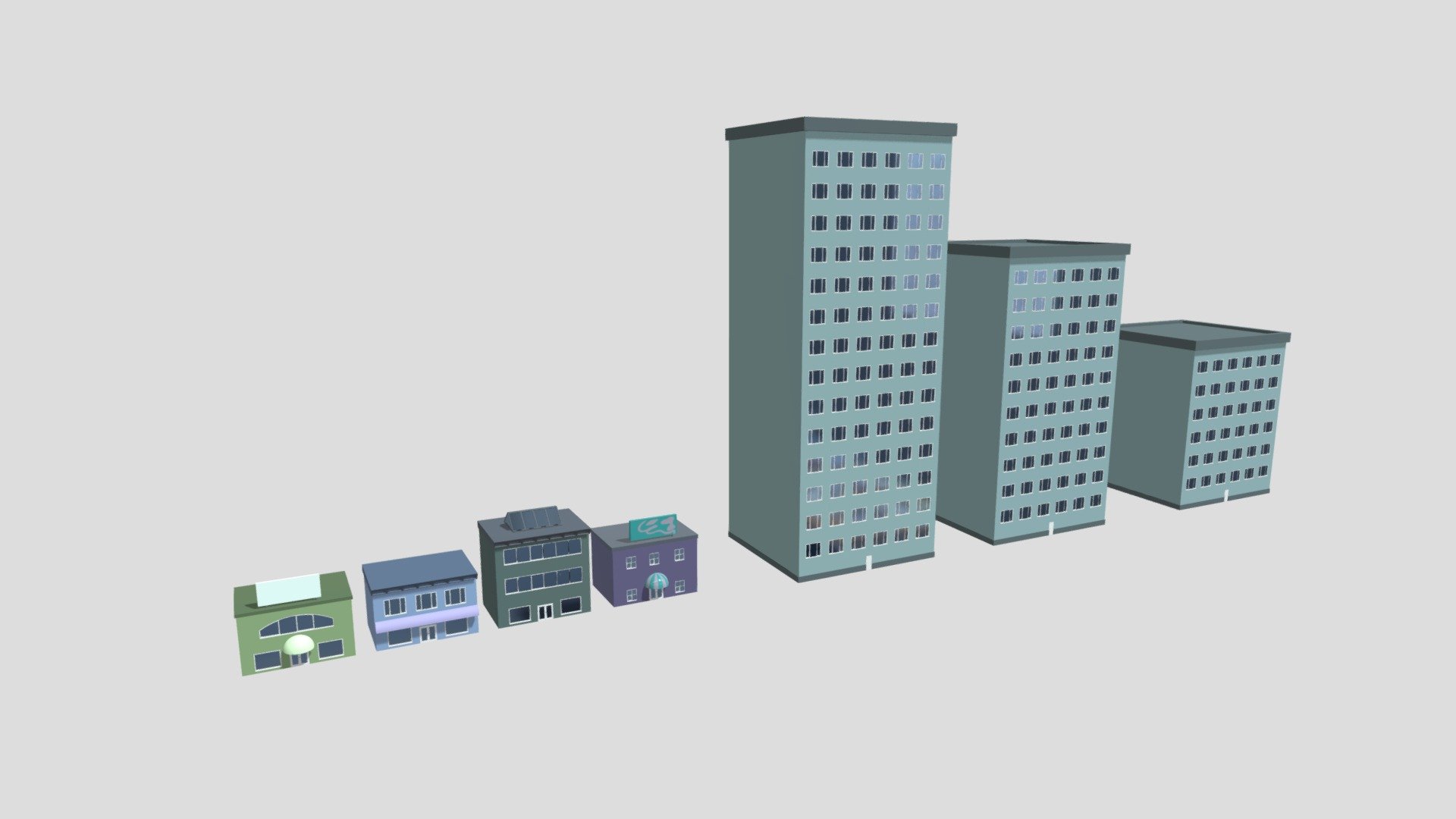 Houses from the street where Sweet Snacks Cafe - Download Free 3D model ...