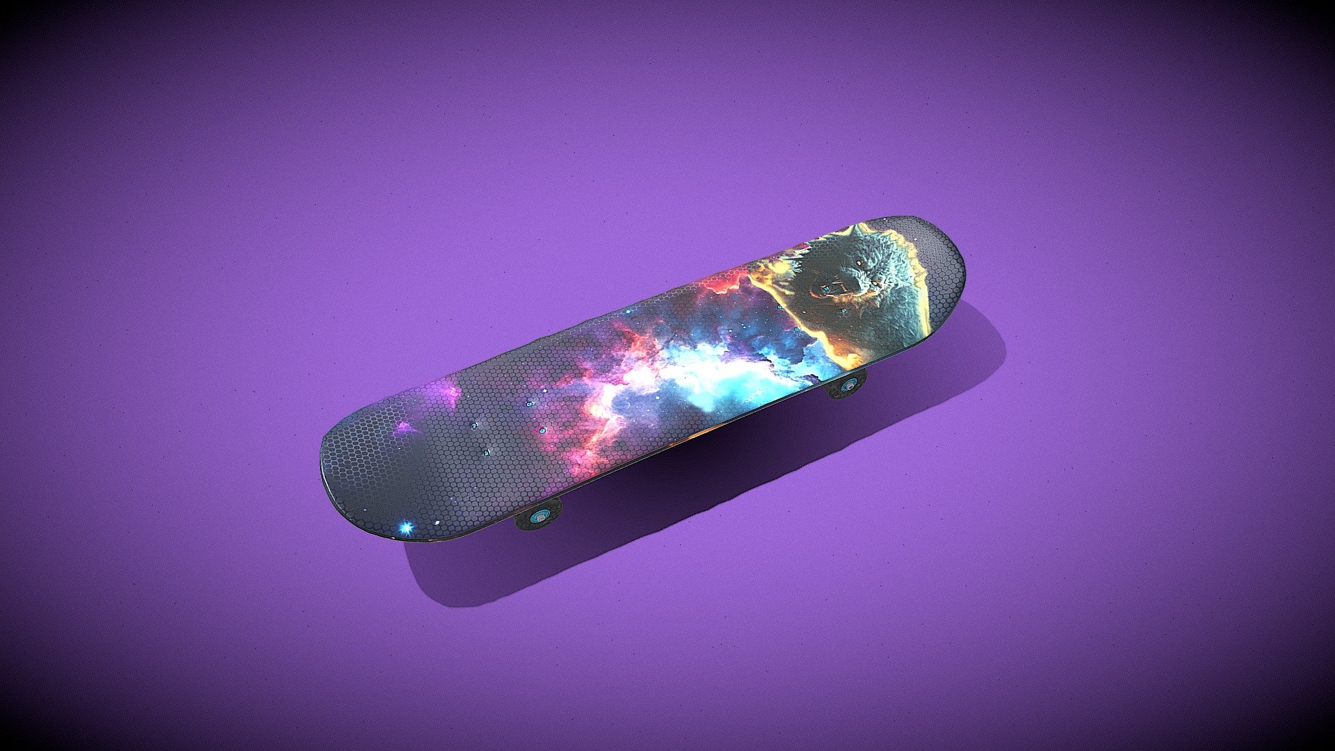 Galaxy Wolf Skateboard - 3D model by carter66 [b5225dd] - Sketchfab