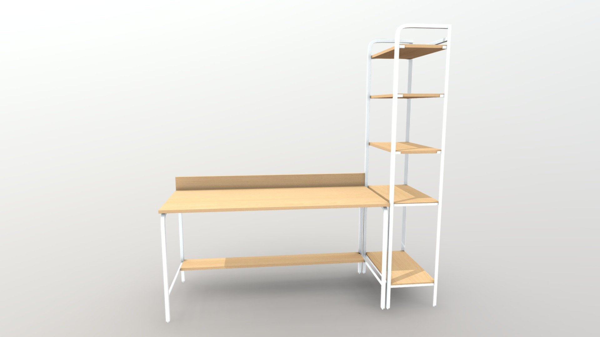 Exo steel H-type iron desk set - Buy Royalty Free 3D model by interior ...