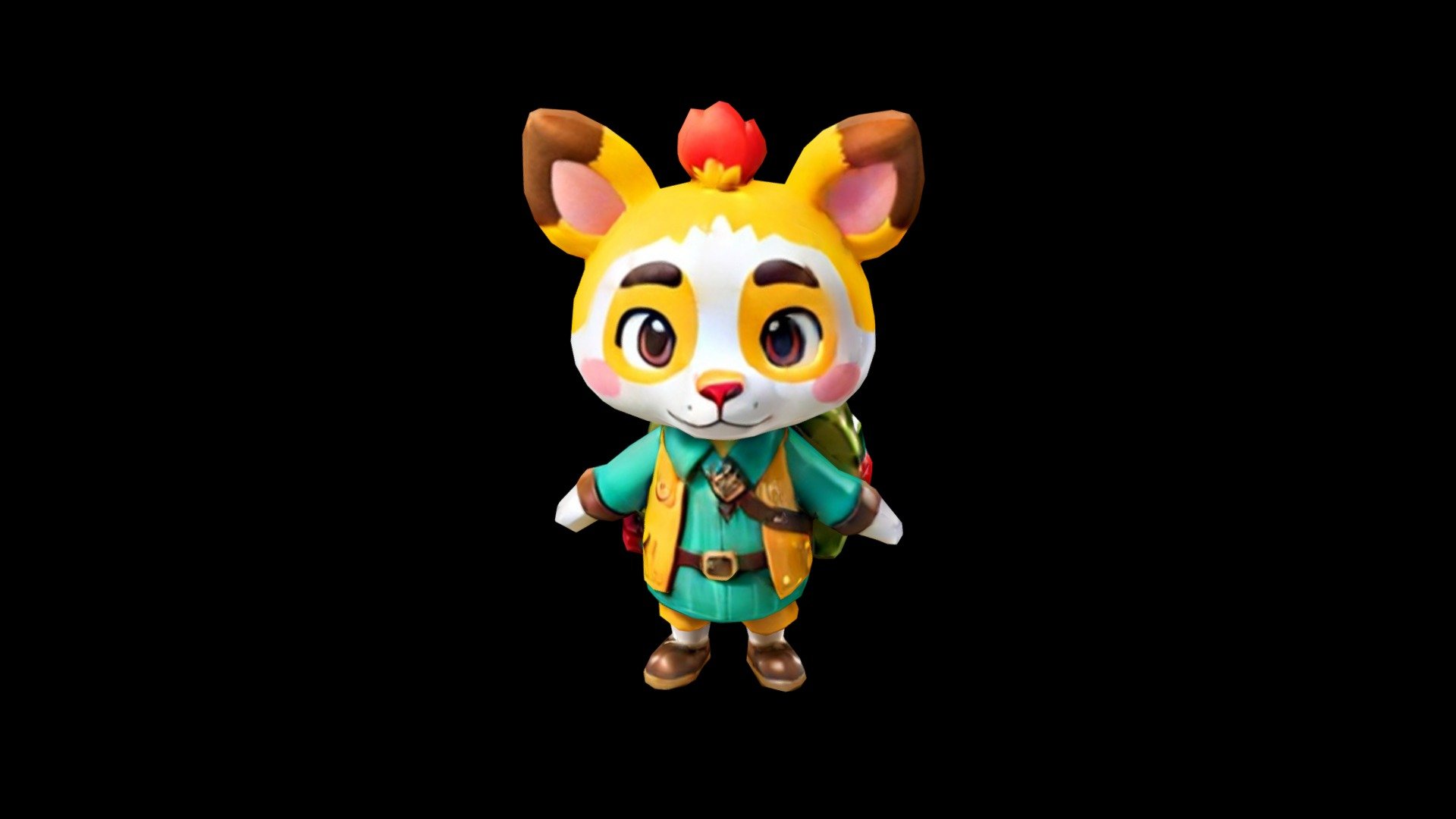 A tan and white animal crossing character, a fox - Download Free 3D ...