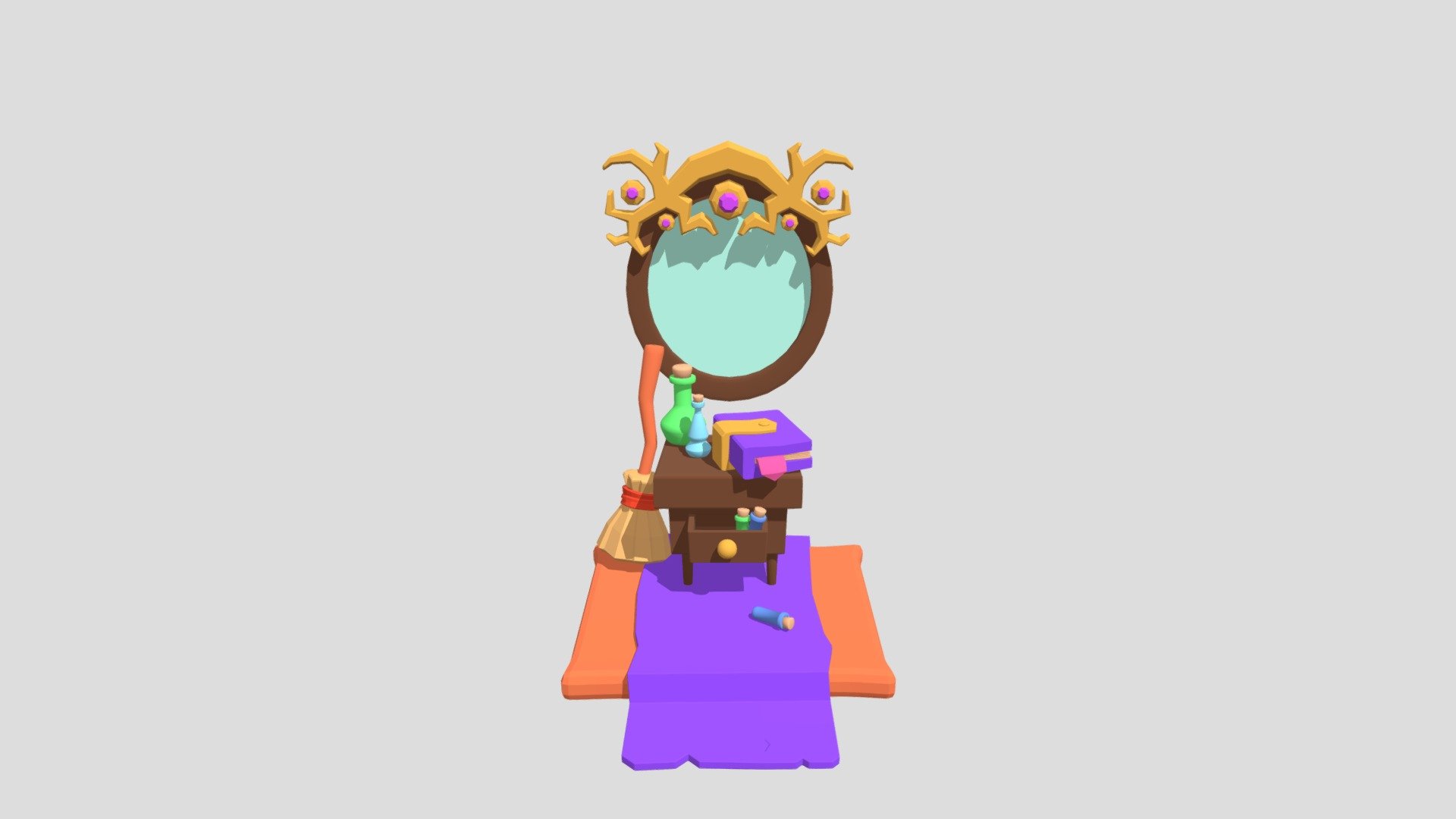 Magician Desk Concept -Cartoon Desk -Magic Book - 3D model by ...