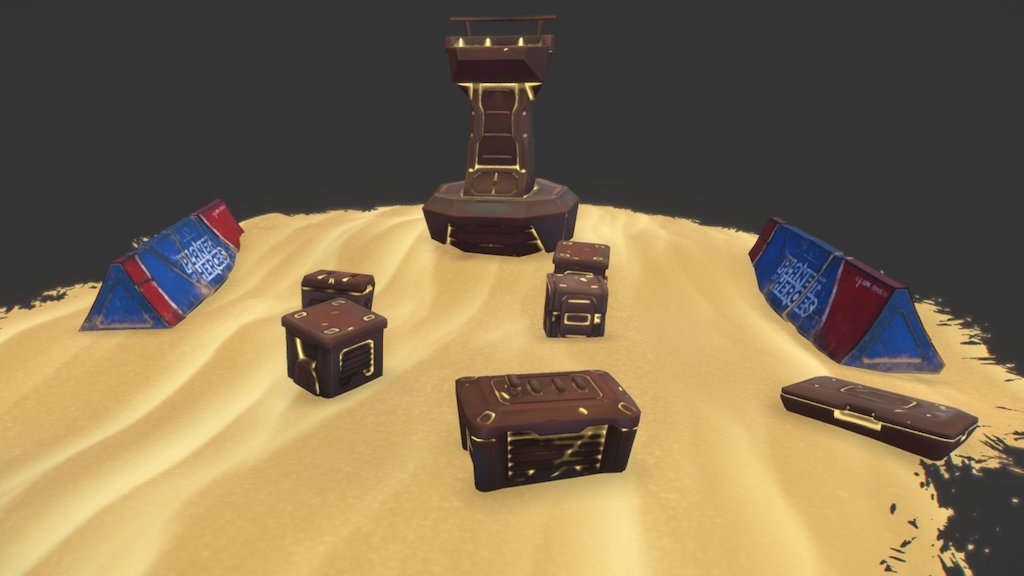 Desert boxes assets - 3D model by badmuthafuca [b52e9a4] - Sketchfab
