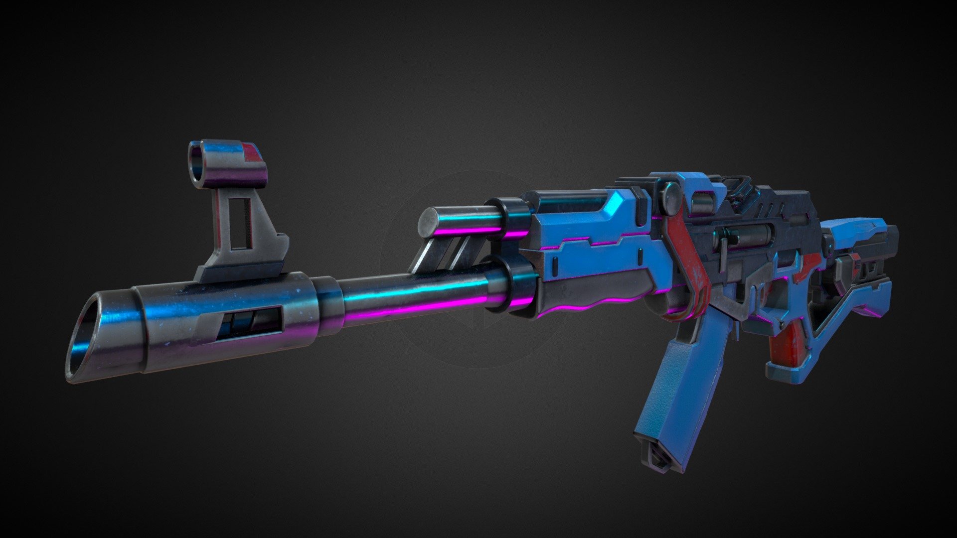 cyber Ak rifle - Download Free 3D model by cgmreza [b52f986] - Sketchfab