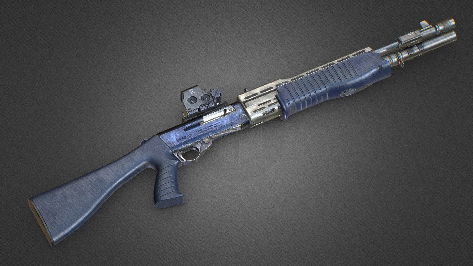 SPAS-12 with plastic stock (blue) - 3D model by Chpndl [b533888 ...
