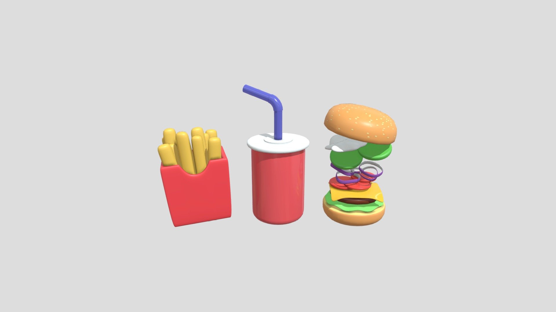 Estudo de Modelagem - Fast Food estilizado - 3D model by Luiz Ramon ...