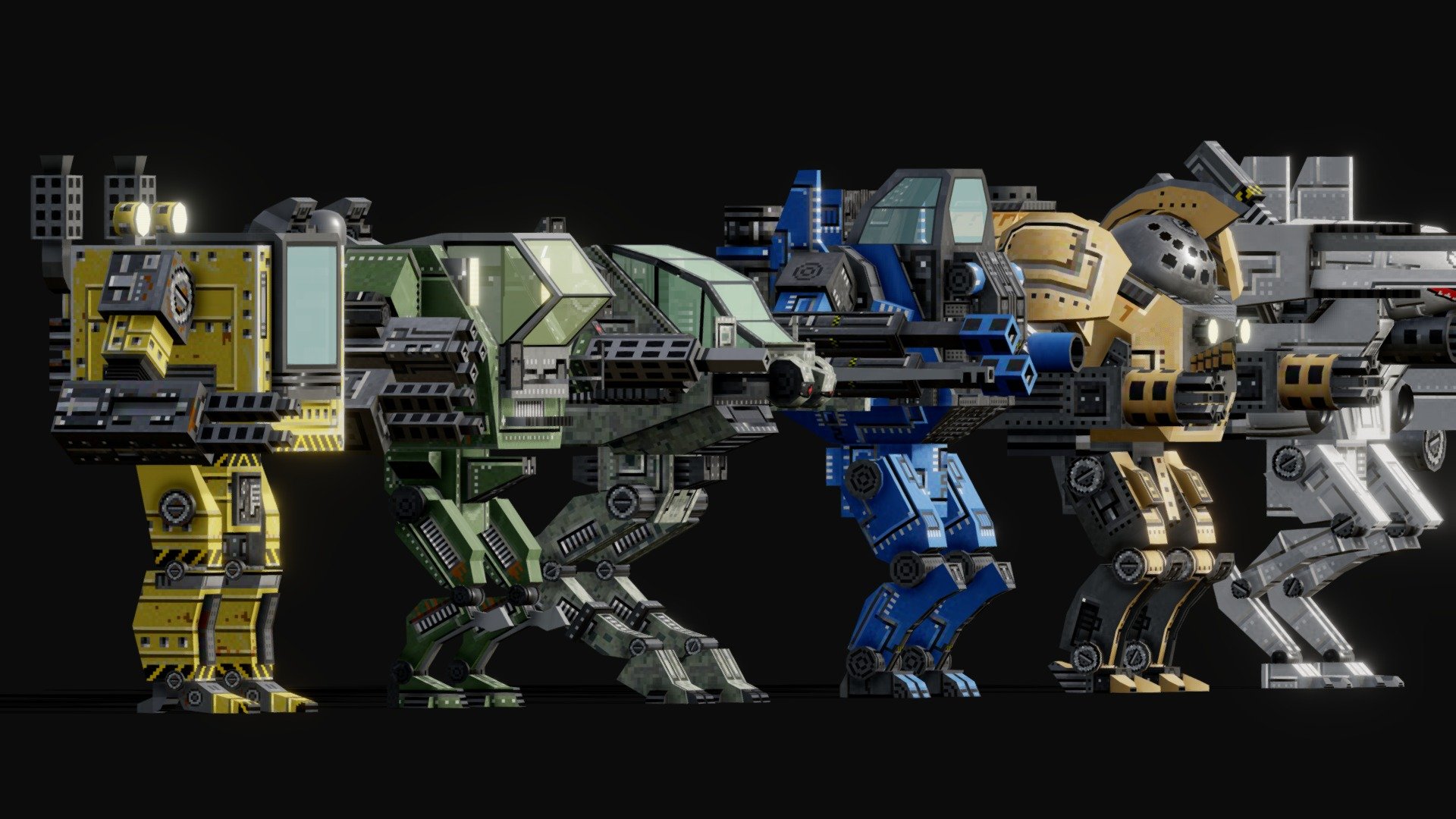 Low Poly Mechs - 3D model by Pedro B. Goulart (@Pebegou) [b53a9de ...