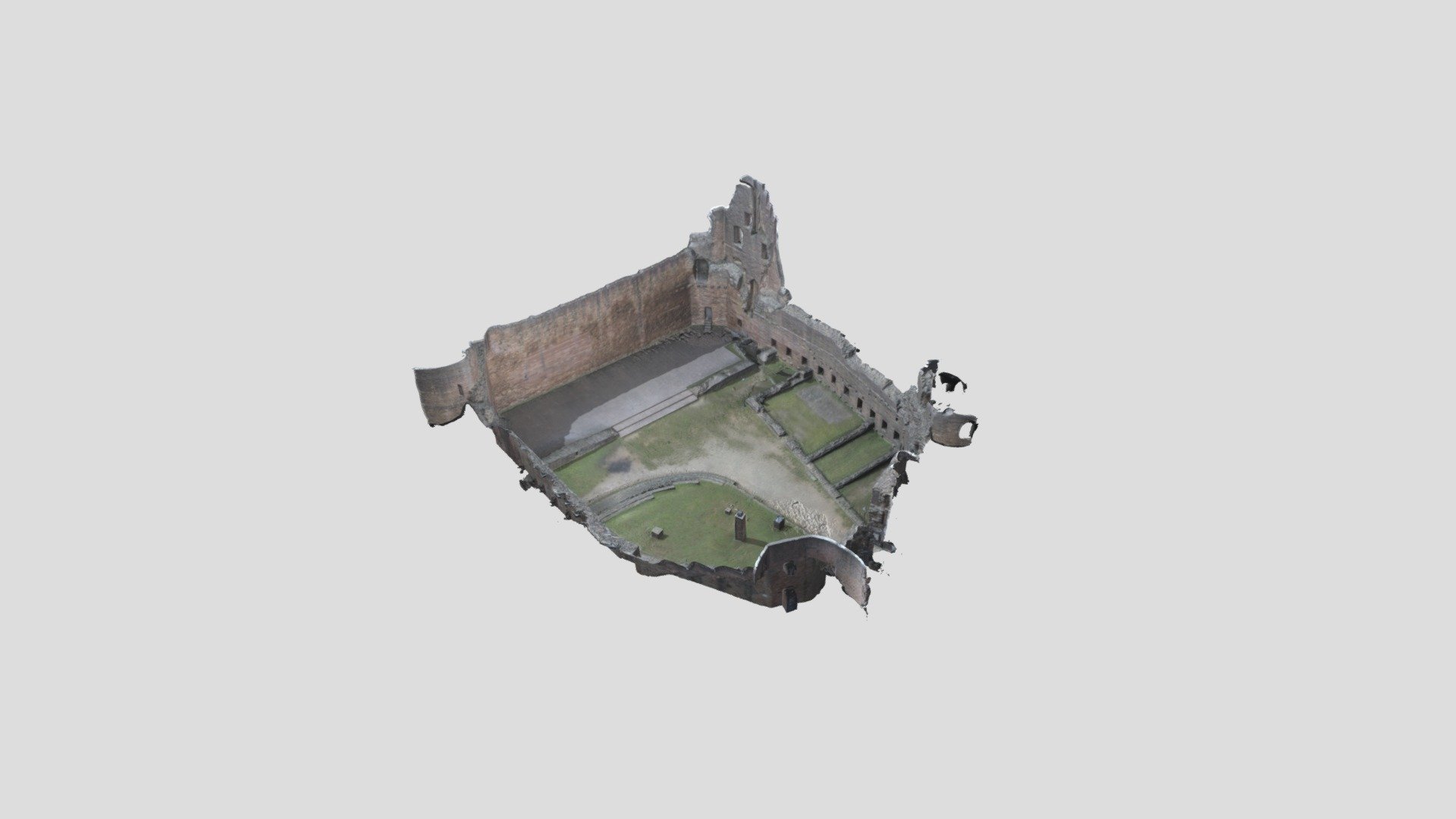 ruined castle enclosure - 3D model by Pierre-Ferry-Drone [b54cd0f ...