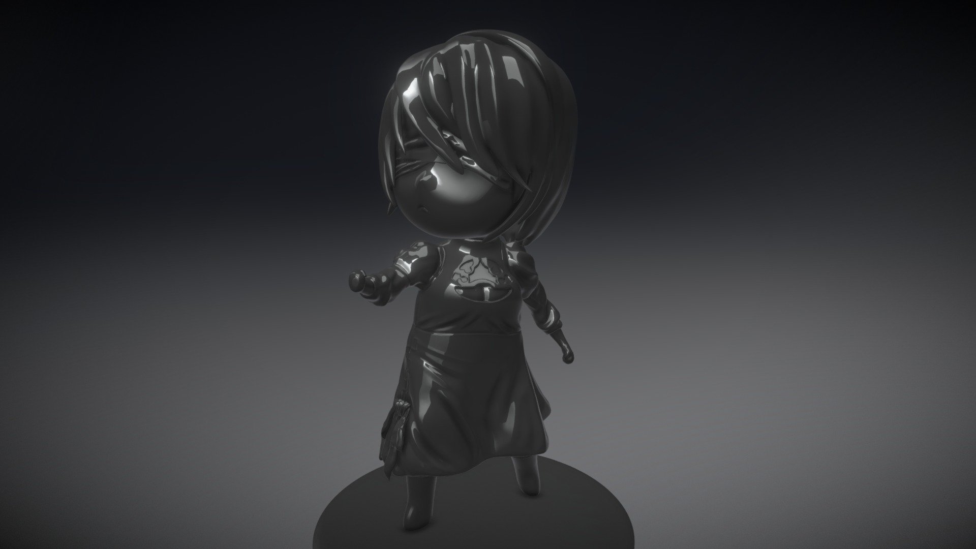 Chibi 2B - Fanart - 3D model by Kapitastic (@m_g_s) [b557eea] - Sketchfab