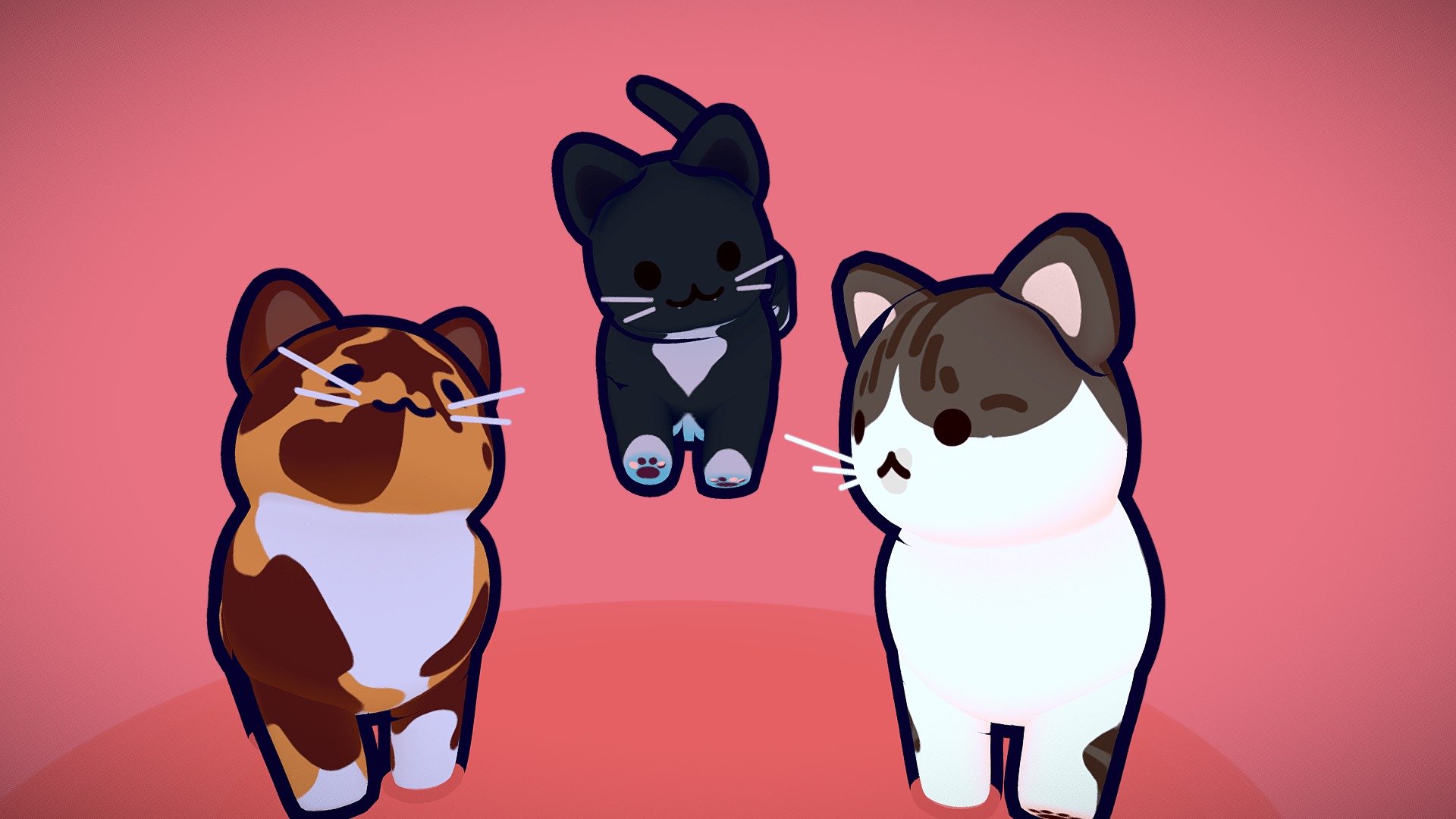 My Three Cats - 3D model by Jasmine Carter (@jac-art) [b55c6bc] - Sketchfab