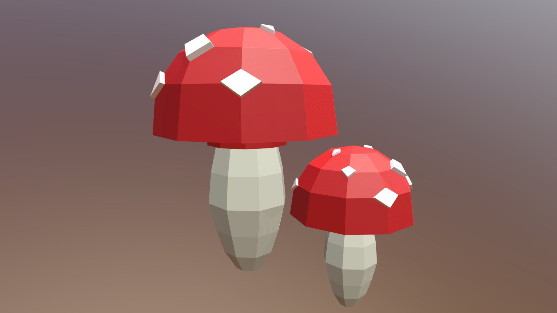 Low Poly Red Toadstools - 3D model by Michelle Schmidt (@michelleschmidt) [b5612f2] - Sketchfab