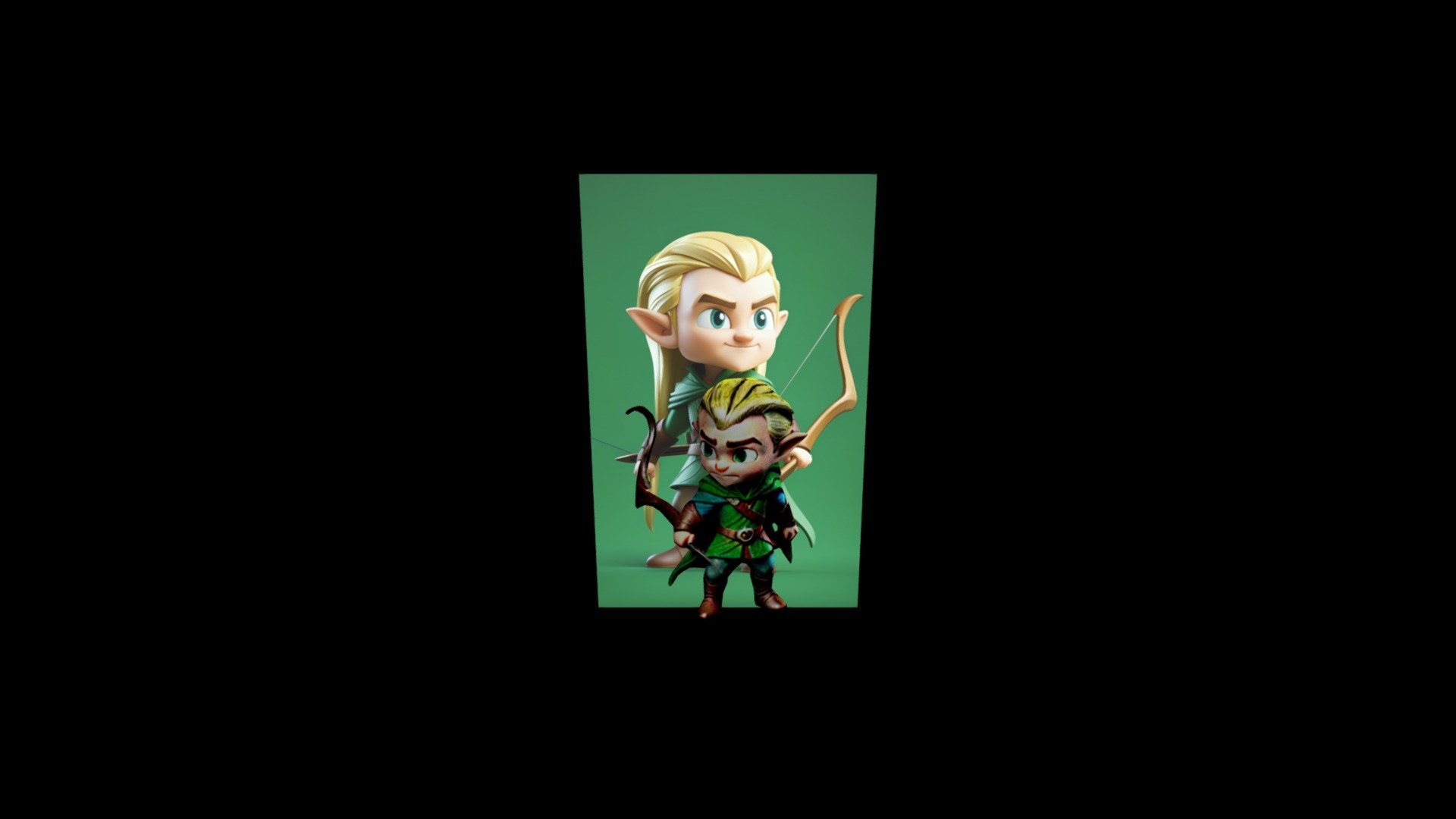Chibi Lord of the Rings character with bow and - Download Free 3D model ...