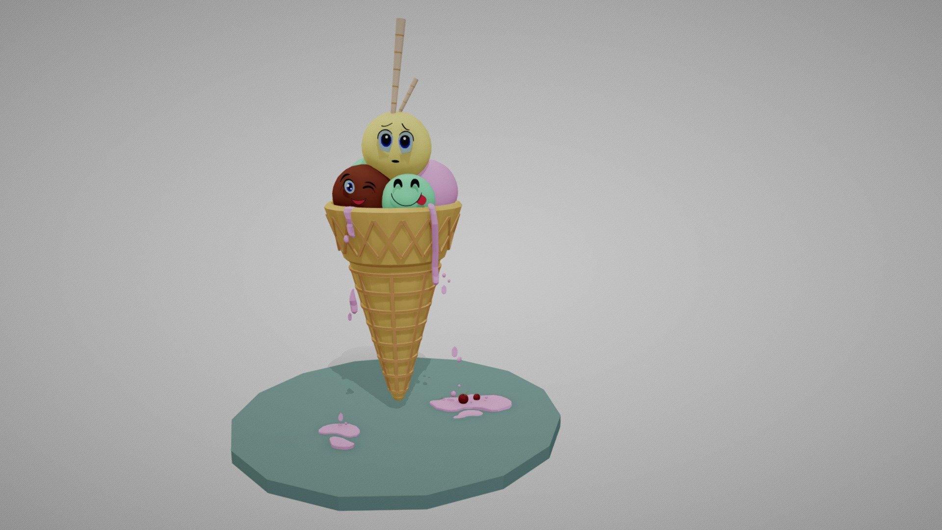 Ice Cream - Download Free 3D model by marzipanne [b57100a] - Sketchfab
