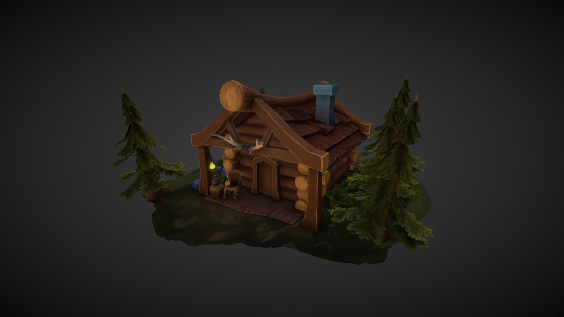 Log Cabin 3d Model By David Freckleton [b57f704] Sketchfab