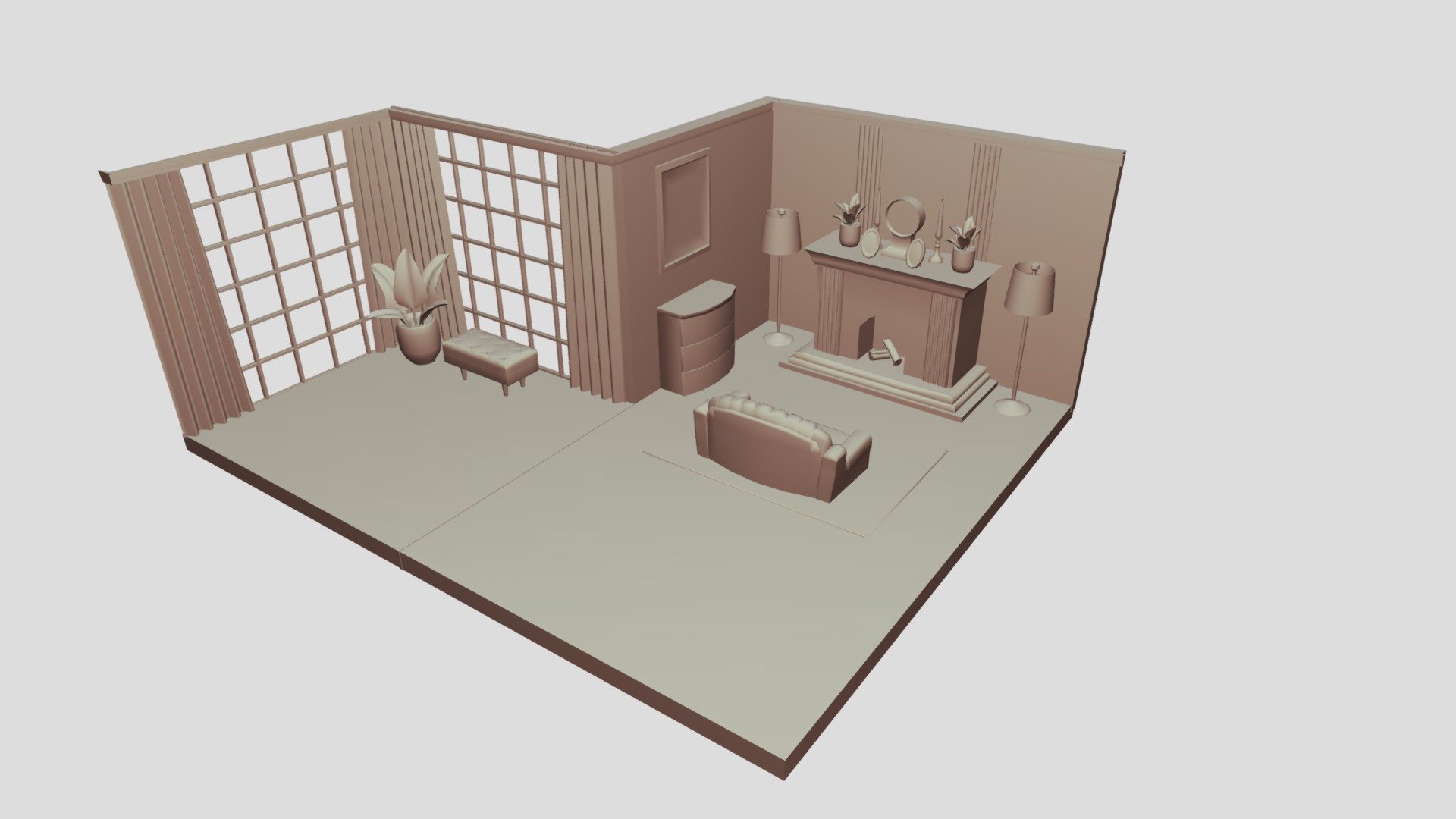 living_room_fireplace - 3D model by cheirisham [b581638] - Sketchfab