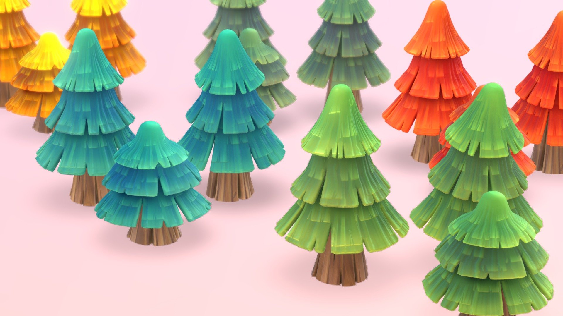 Pine Trees 009 - Buy Royalty Free 3D model by Stylized Box (@Stylized ...