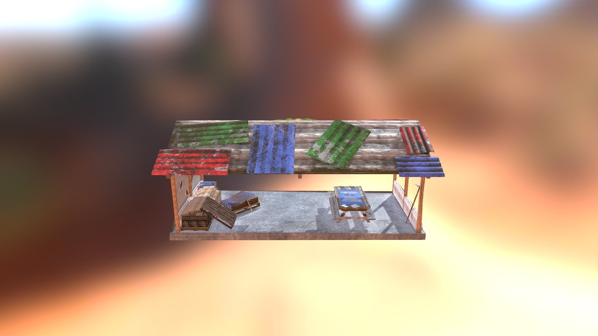 Construction Shack - 3D model by TylerHartshorne [b58331f] - Sketchfab
